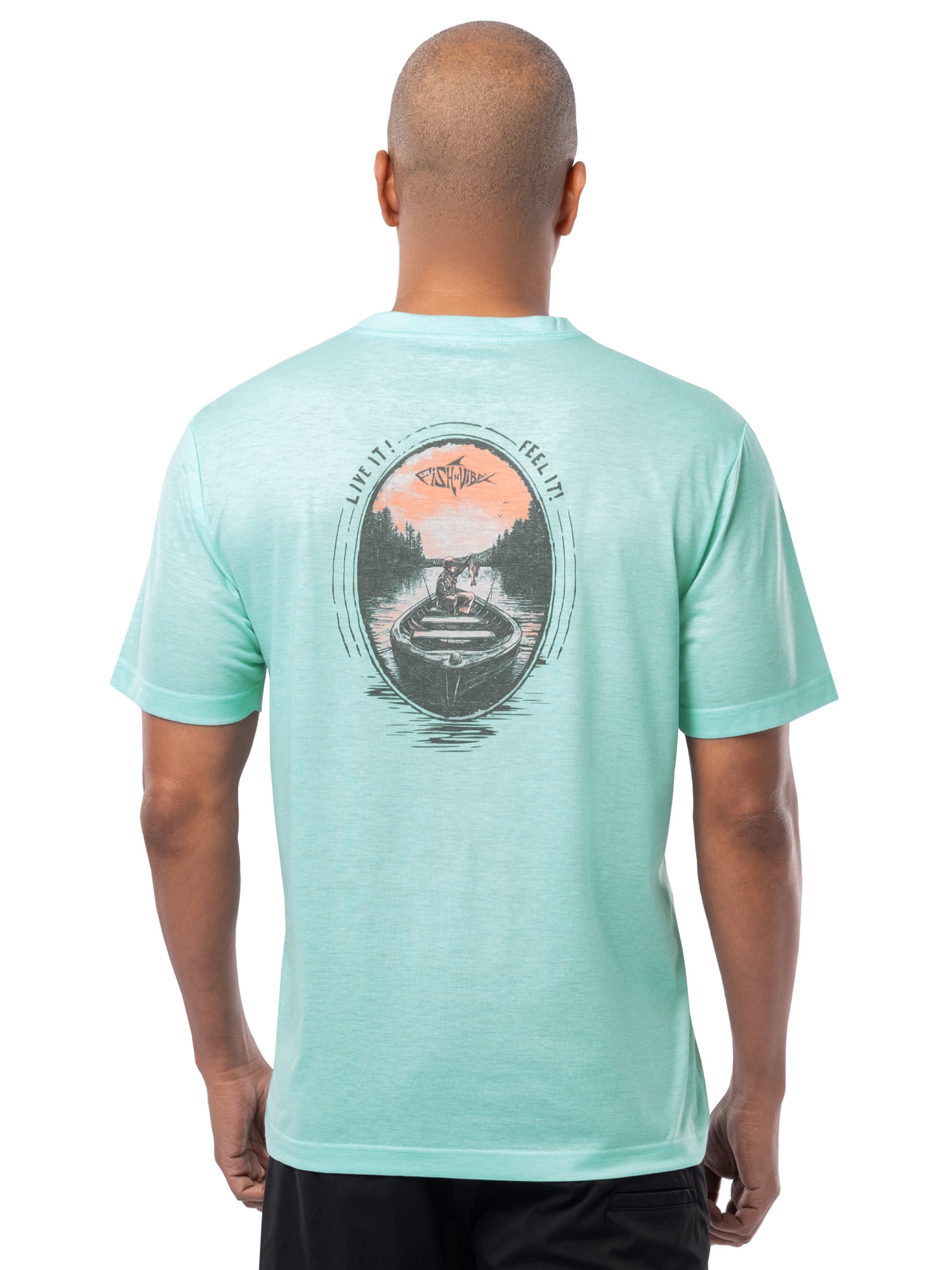 Fish N Vibe Men's Short Sleeve Fishing Performance Outdoor Graphic T ...