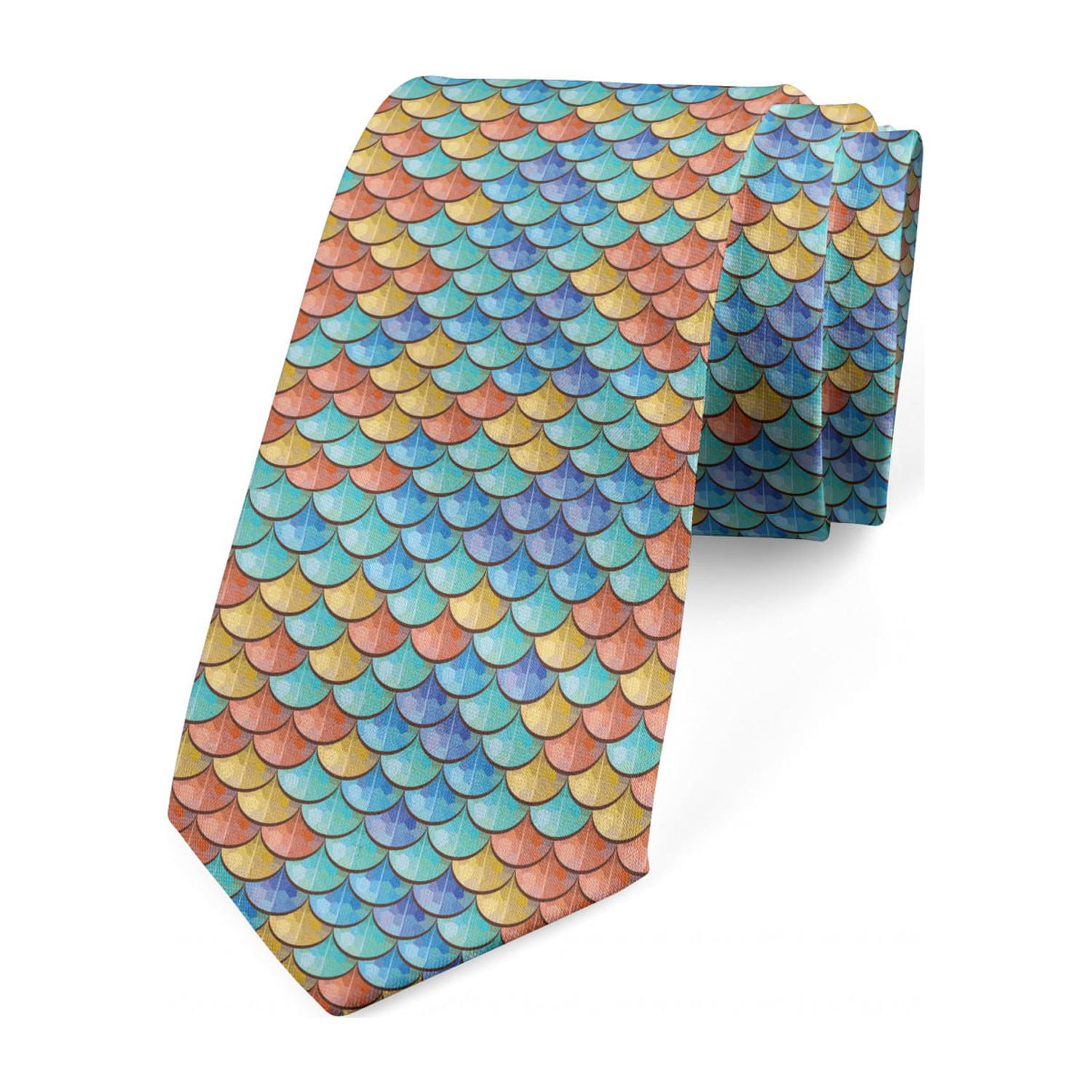 Fish Necktie, Abstract Mermaid Pattern, Dress Tie, 3.7", Multicolor, by ...