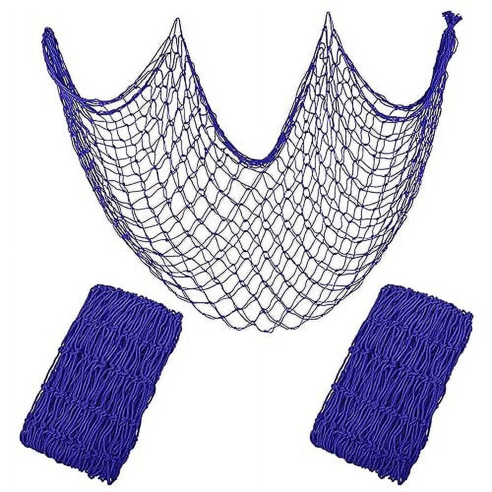 Fish Net Decoration 80x40 Inch, ZUEXT 2PCS Dark Blue Picture Fish Net ...