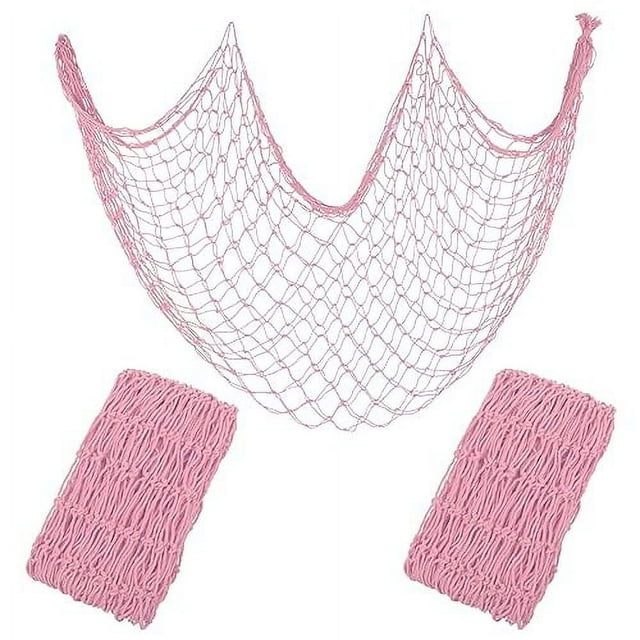 Fish Net Decoration Light Pink 80x40 Inch, ZUEXT 2PCS Picture Fish Net ...