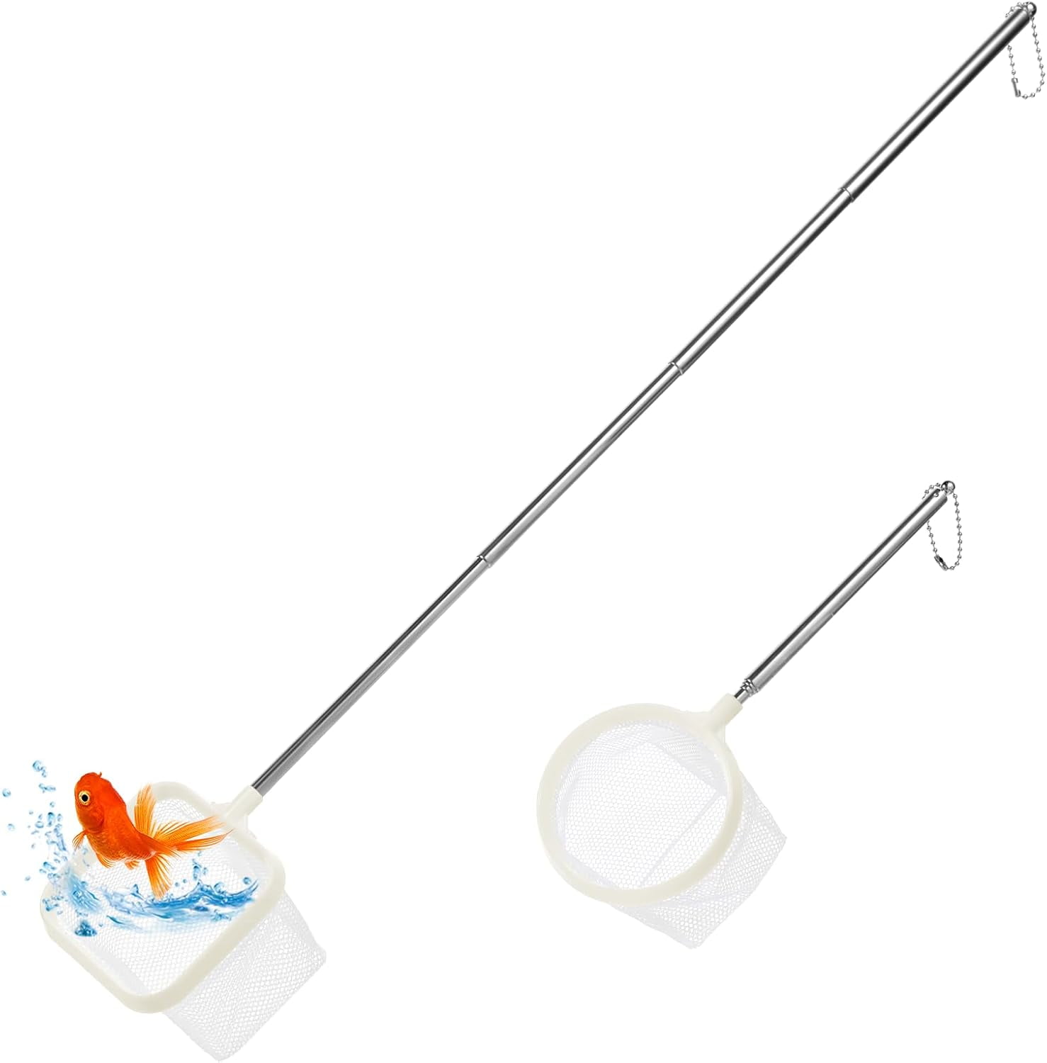 Fish Net for Fish Tank, 2Pack White 3Inch Fine Mesh Aquarium Net ...