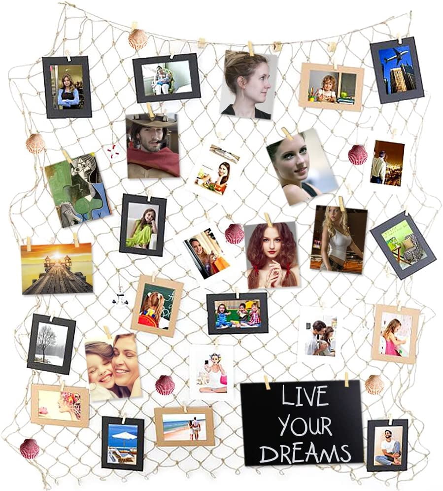 Fish Net Party Decorations,Photo Hanging Display Frames With Clips ...