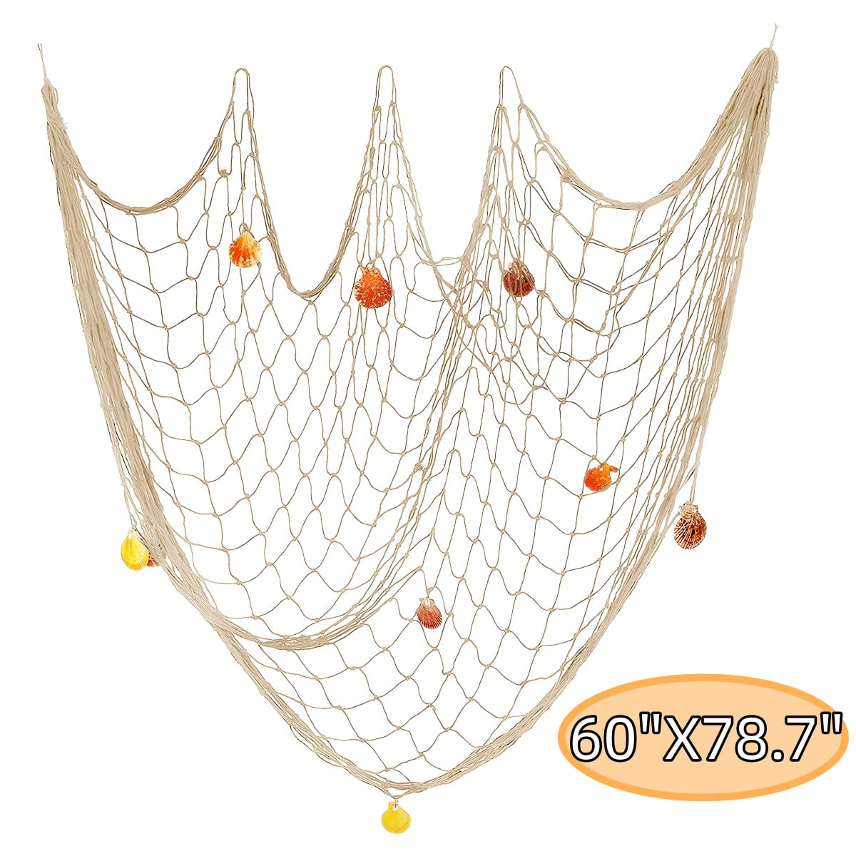 Fish Net Wall Decoration with Shells Beach Decorations Home Nautical ...