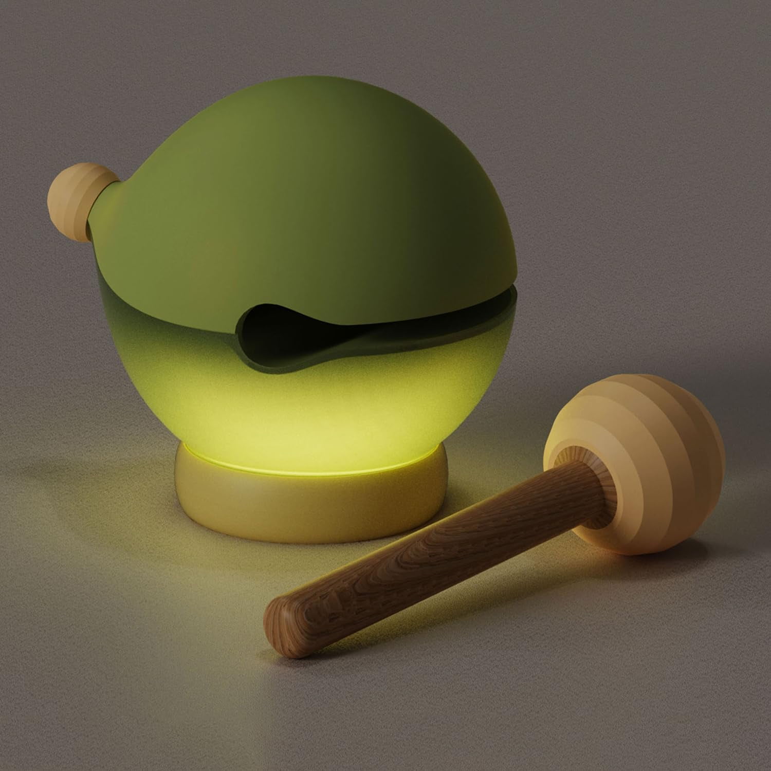 Fish Night Light Lamp, Stress Reducing Wooden Fish Knock Lamp,Creative ...