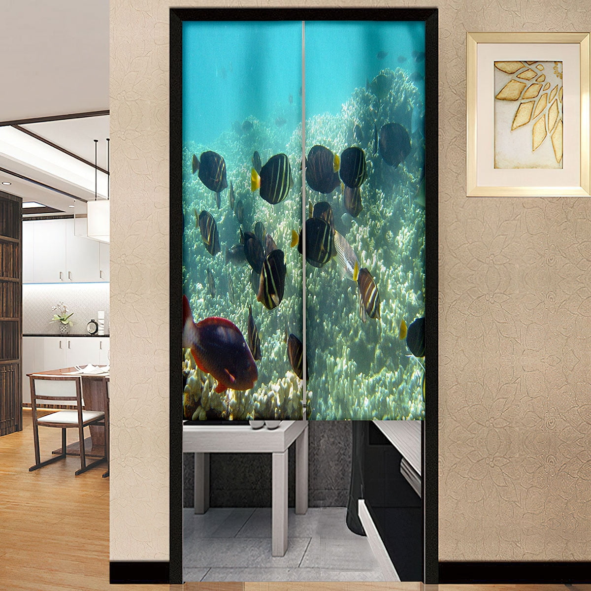 Fish Ocean Sea Sealife Door Curtain Japanese Style Study Room Kitchen ...