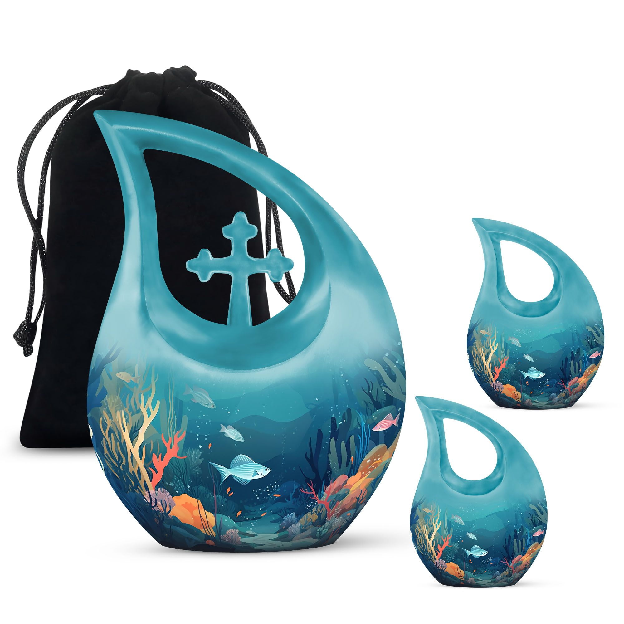 Fish In Ocean Urn - Urn For Ashes Adult Male - Cremation Urn Human ...