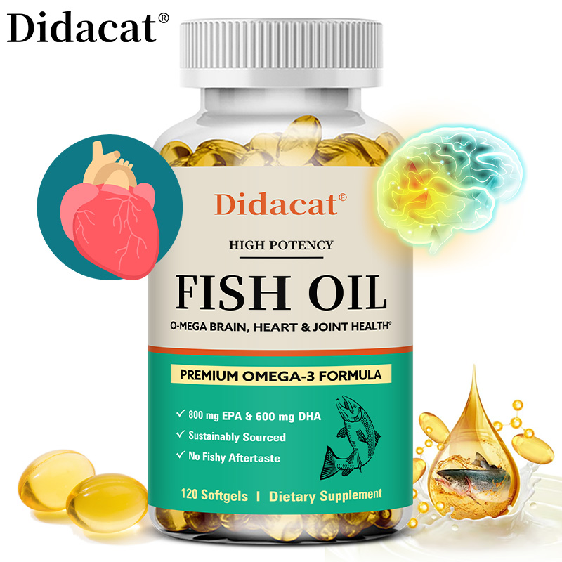 Fish Oil 2000 mg with 600mg of DHA 800mg EPA, Best Essential Fatty ...