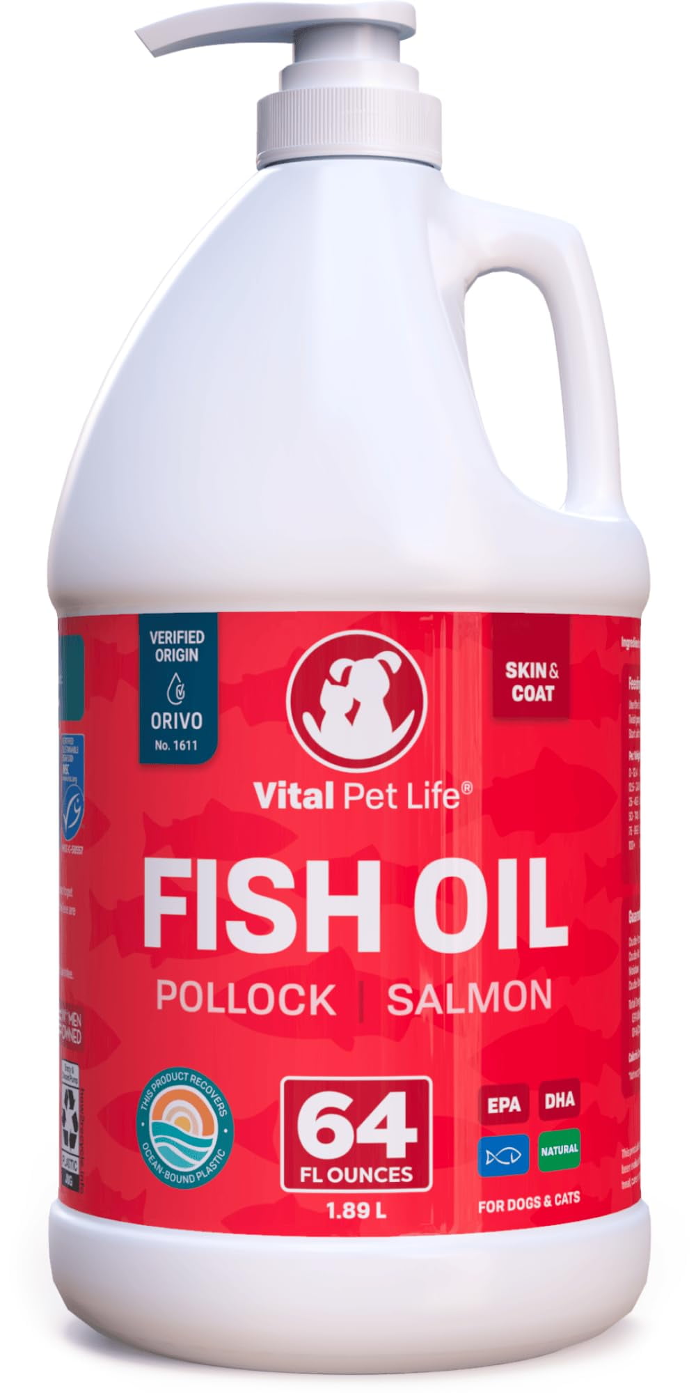 Fish Oil for Dogs - Healthy Skin & Coat, Salmon, Pollock, All Natural ...