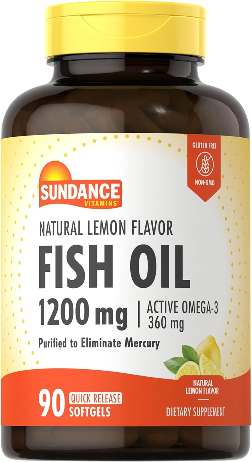 Sundance Vitamins, Fish Oil Softgels, 1200mg, Lemon Flavor - Walmart.com