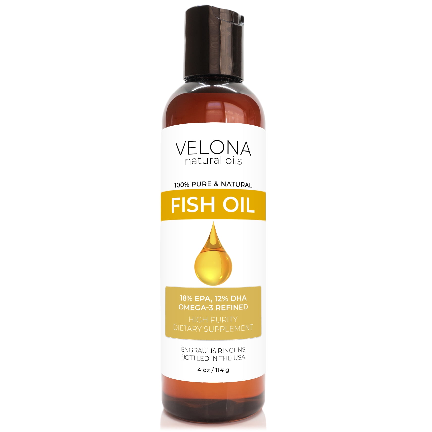 Fish Omega-3 Oil by Velona - 4 oz | 100% Pure and Natural Carrier Oil ...