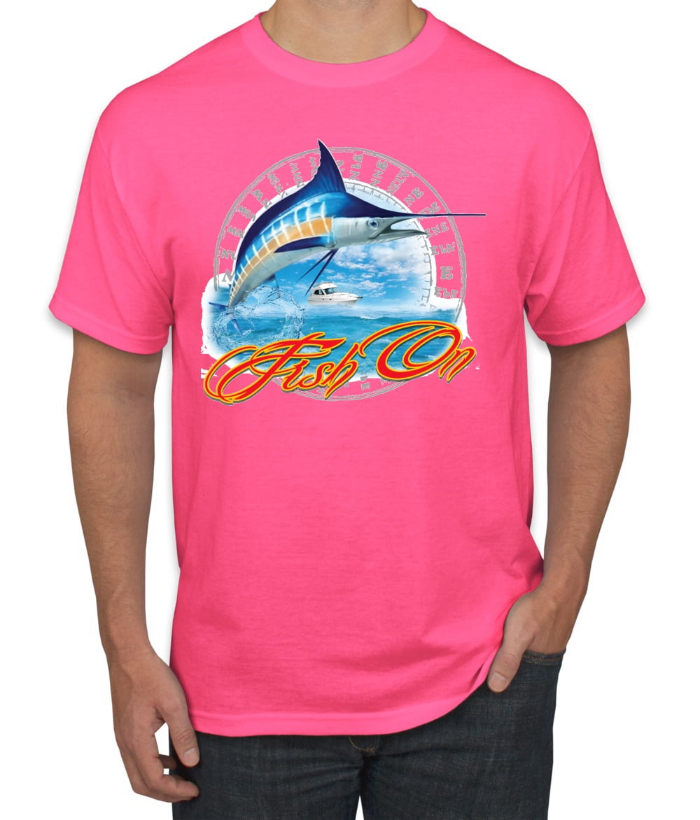 Fish On Blue Marlin Men's Graphic T-Shirt, Neon Pink, 2XL - Walmart.com