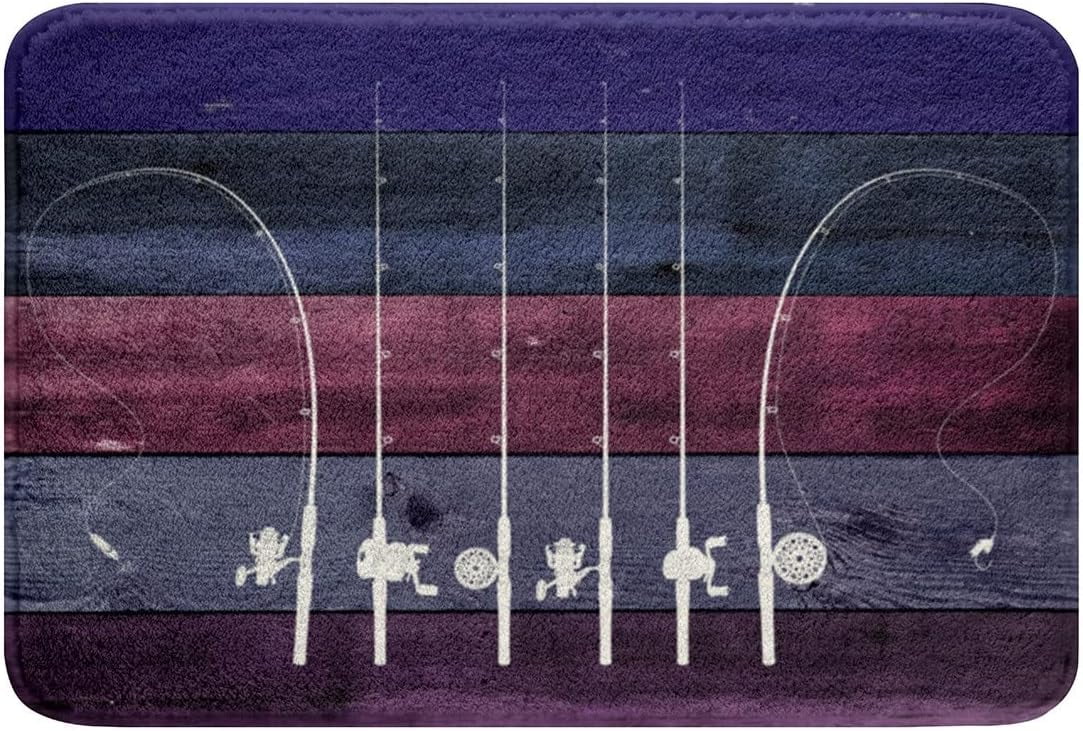 Fish Outdoor Rug Fishing Gifts for Men Ice Fishing Gear Bath Mat ...