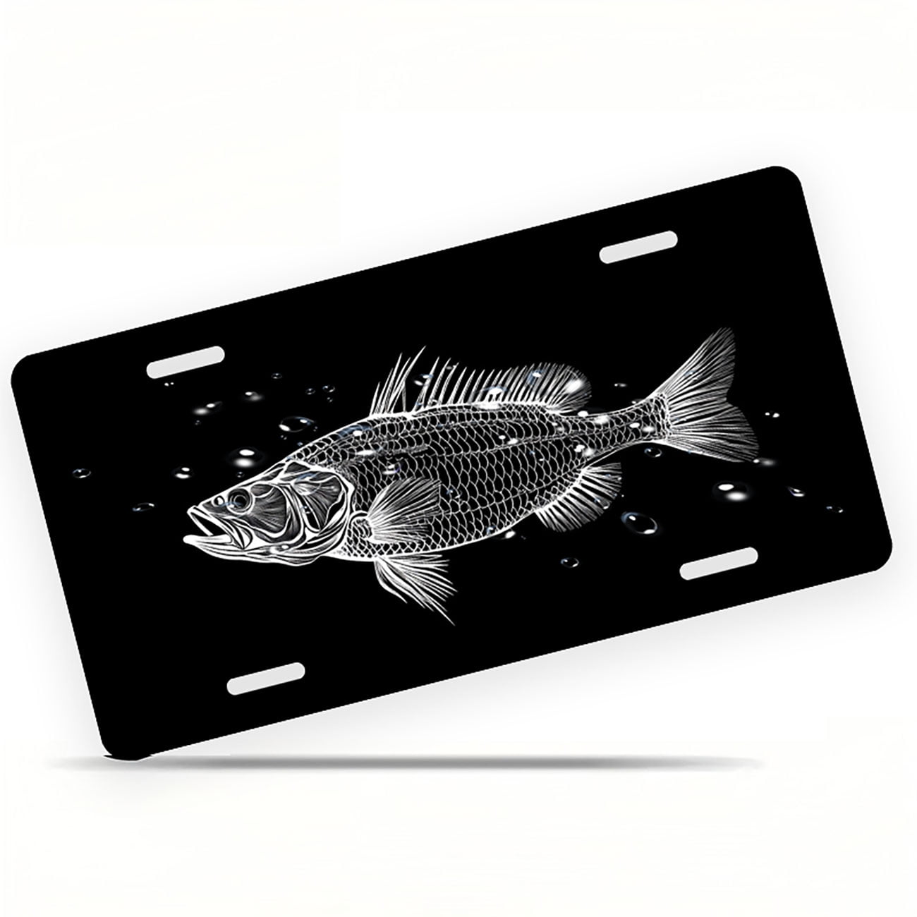 Fish Outline Front License Plate, Metal License Plate, Funny Standard ...