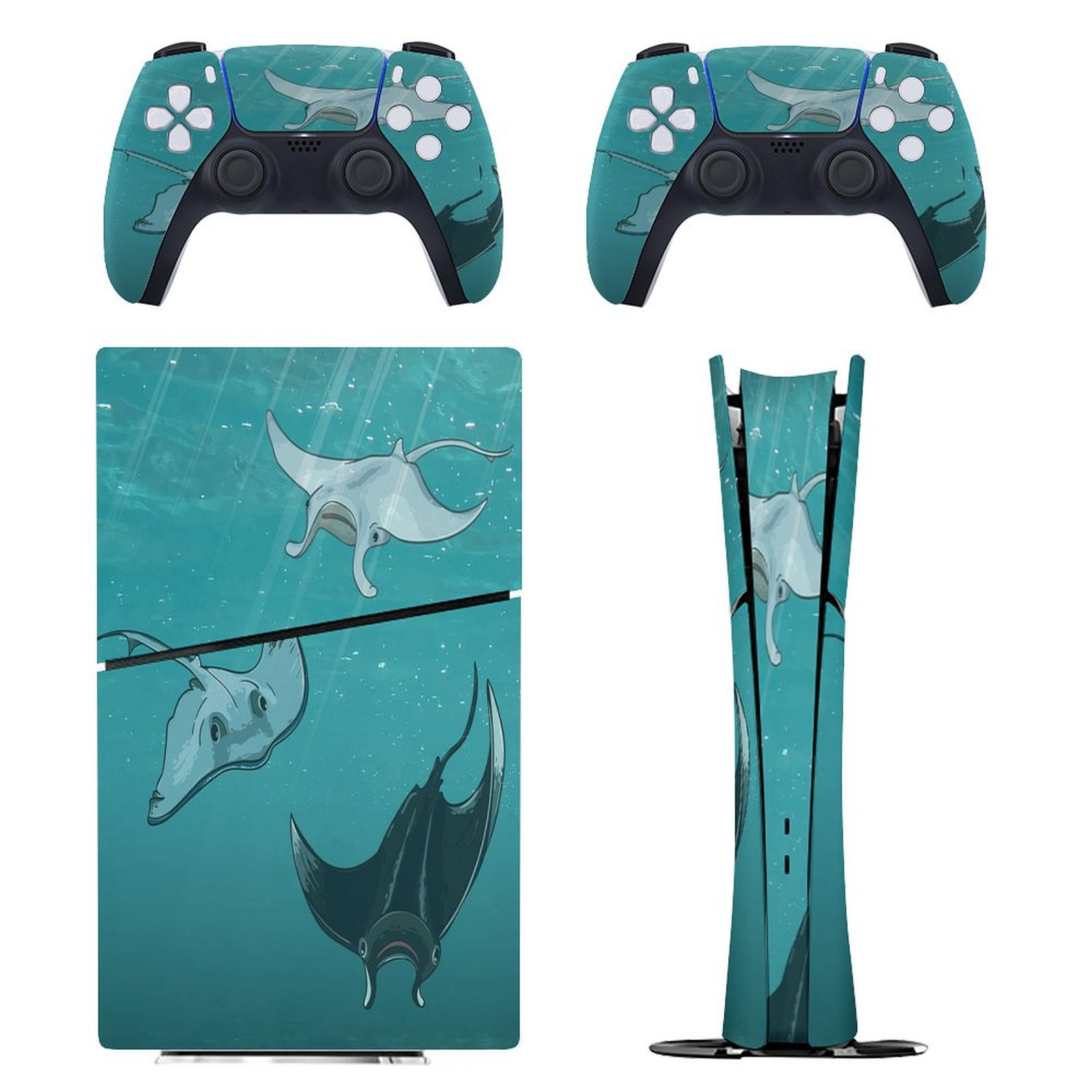 Fish PS5/PS5 Slim Digital Disc Skin Sticker For Console And Controller ...