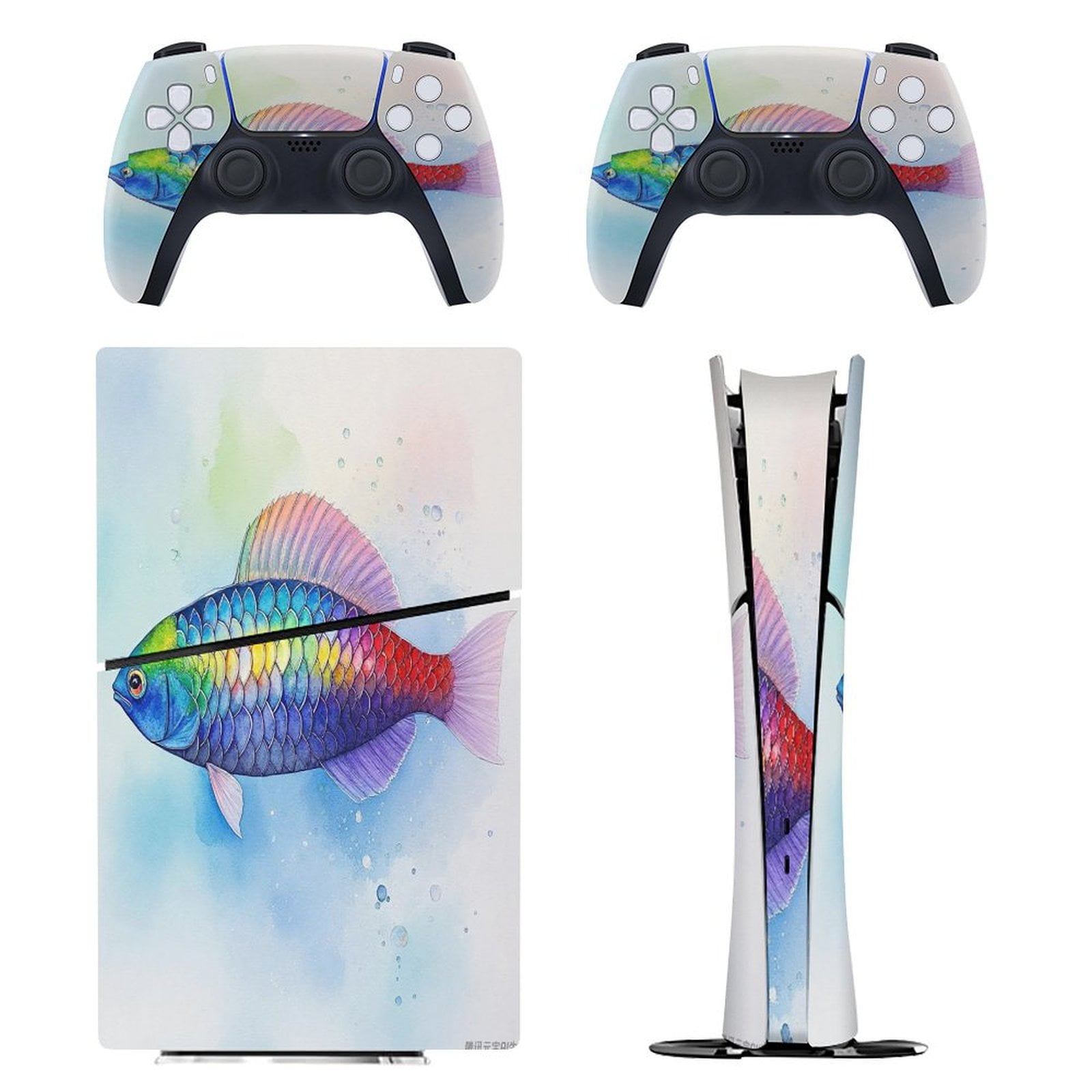 Fish PS5/PS5 Slim Digital Disc Skin Sticker For Console And Controller ...