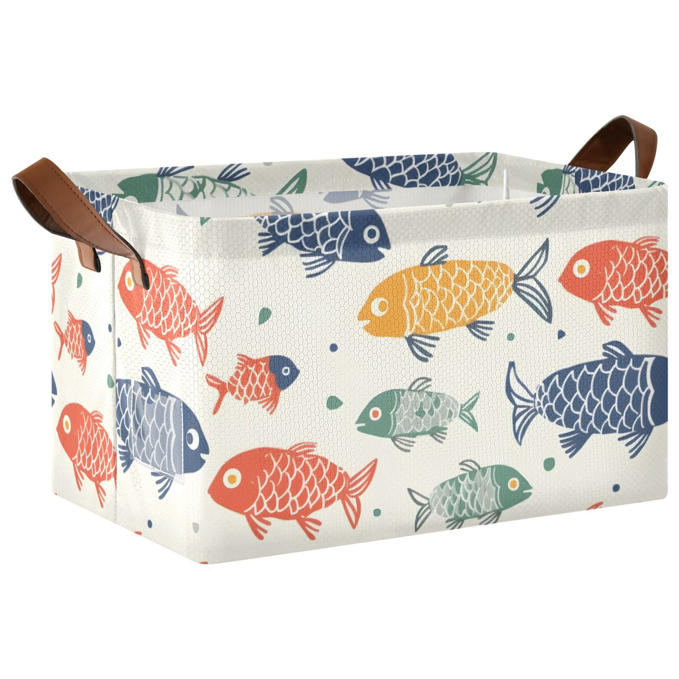 Fish Paper Cutting Collapsible Storage Bins Fabric Shelf Baskets with ...