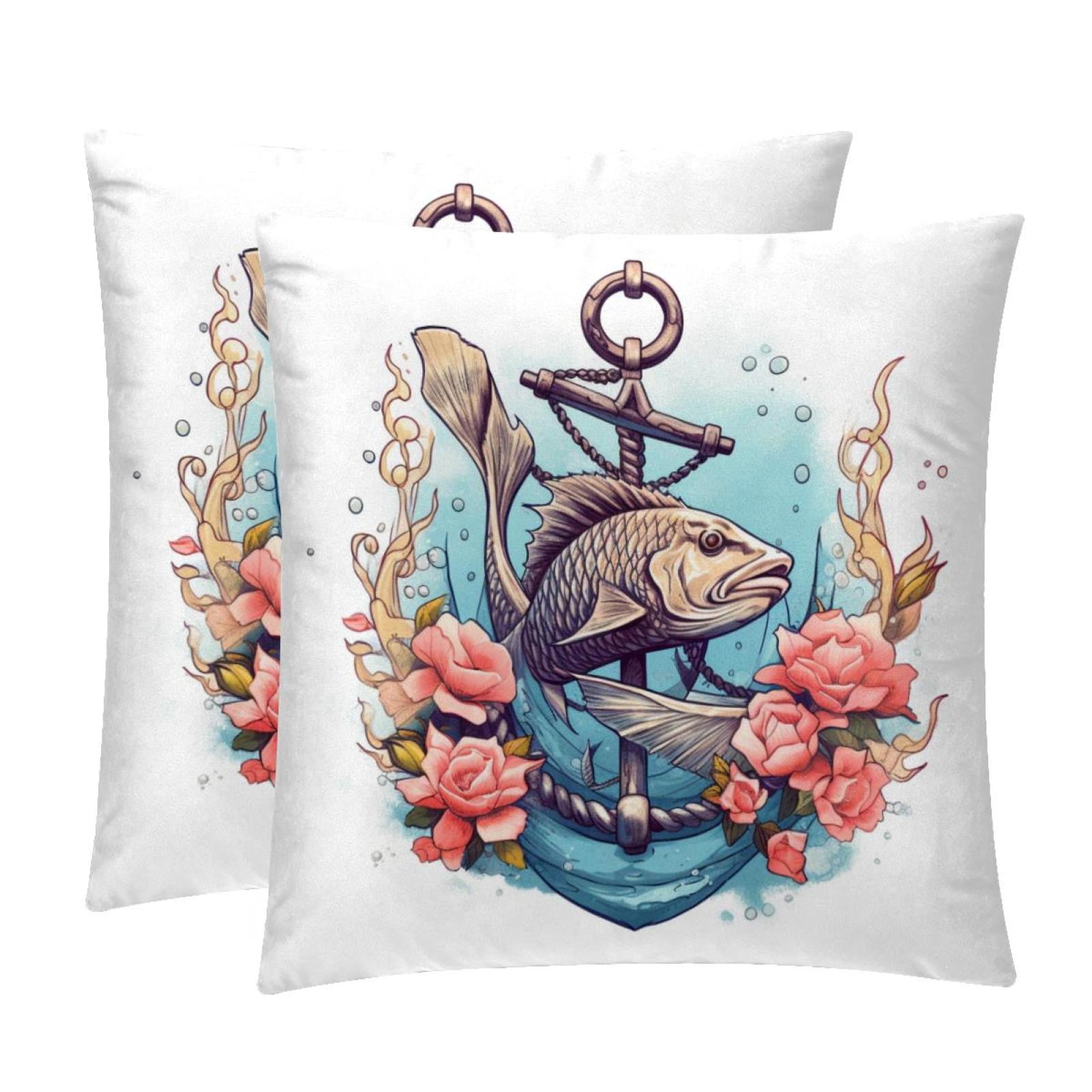 Fish Patterns for Home Decor, Covers Available in 16x16, 18x18, and ...