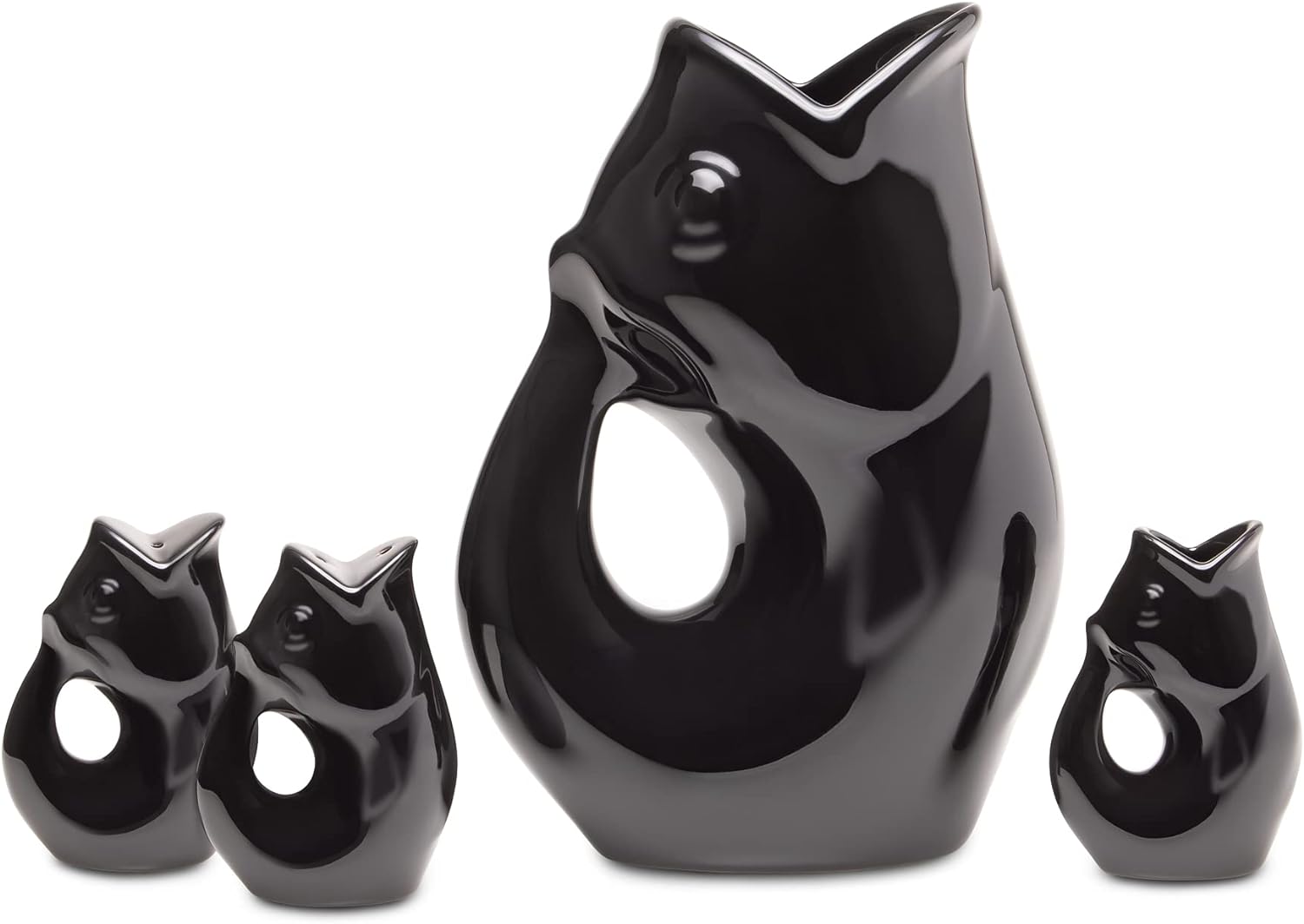 Fish Pitcher Collection - Set of 4. Includes Large 42 oz Pitcher with ...