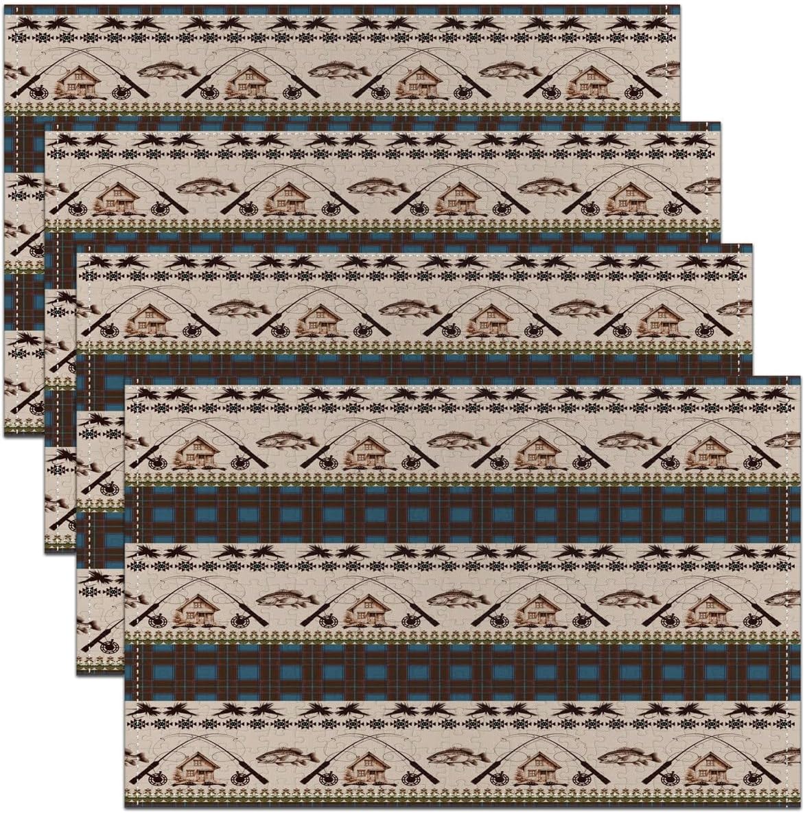 Fish Placemats for Dining Table Kids Fish Hook Fishing Theme Table ...