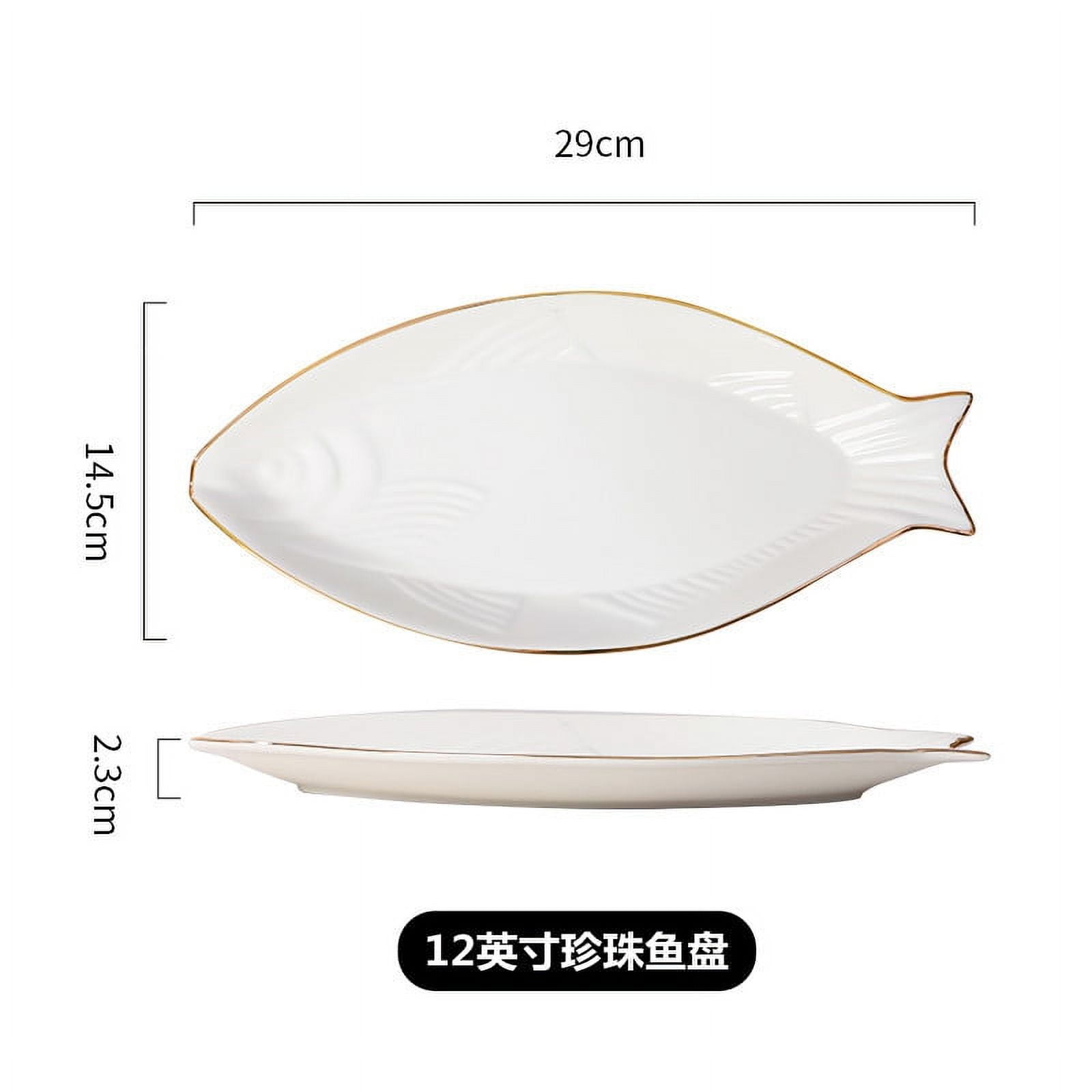 Fish Plate Ceramic Fish Serving Dish Porcelain Food Tray Sushi Fruit ...