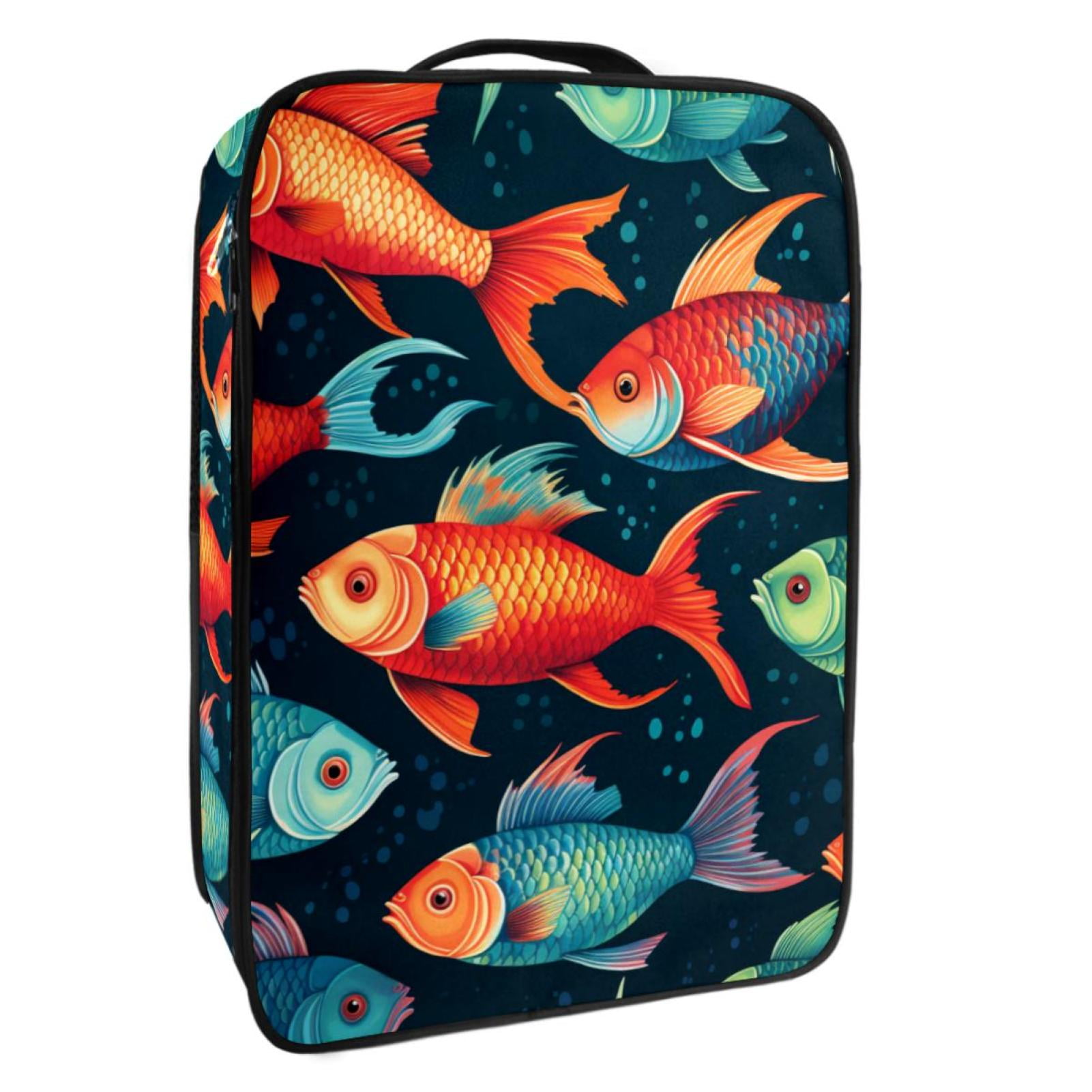 Fish Polyester Shoe Box Organizer, 23x31cm/9x12in, Closet Storage ...