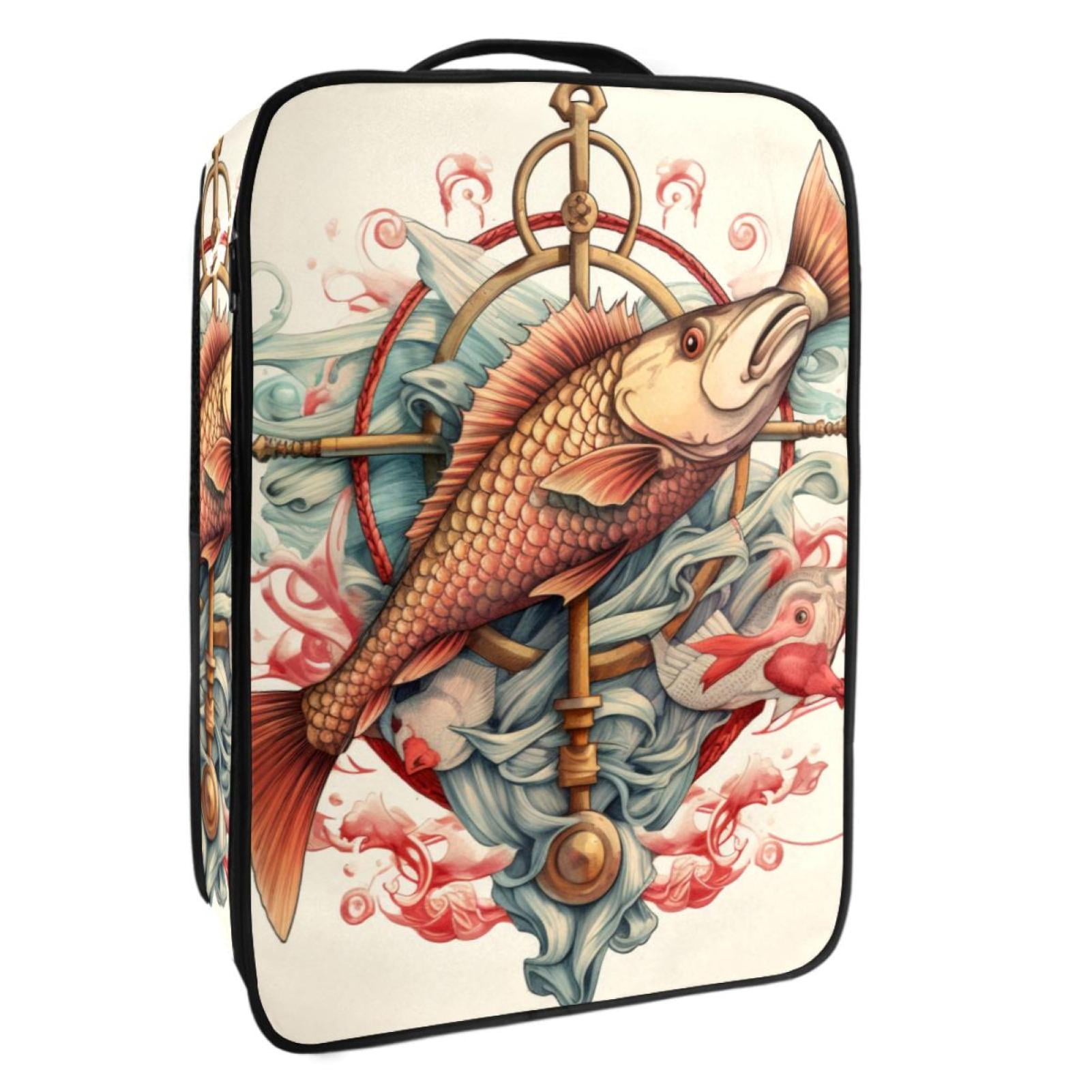 Fish Polyester Shoe Box Organizer 23x31cm/9x12in Size Storage Container ...