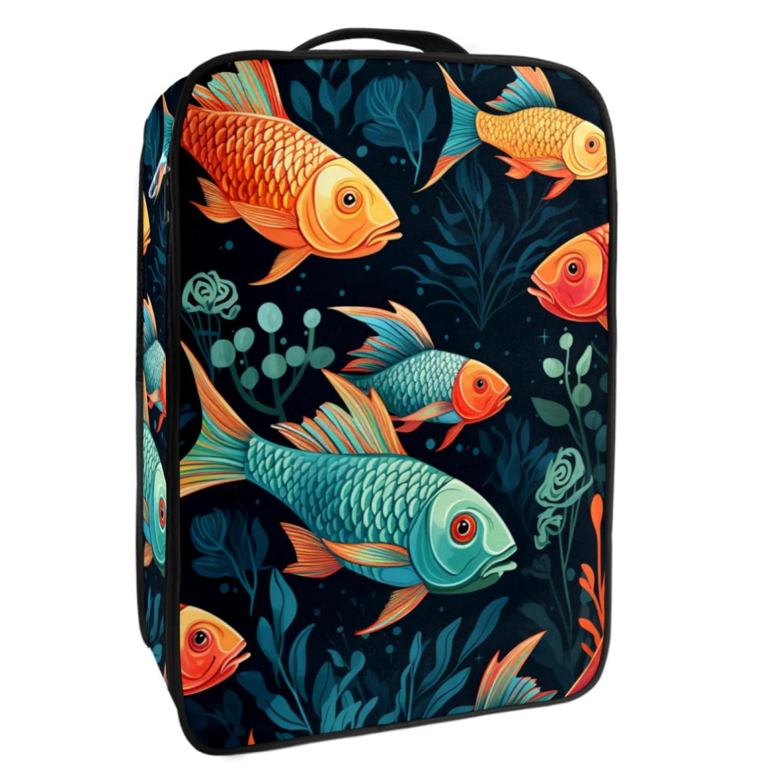 Fish Polyester Shoe Boxes Storage Organizer Containers, 23x31cm/9x12in ...