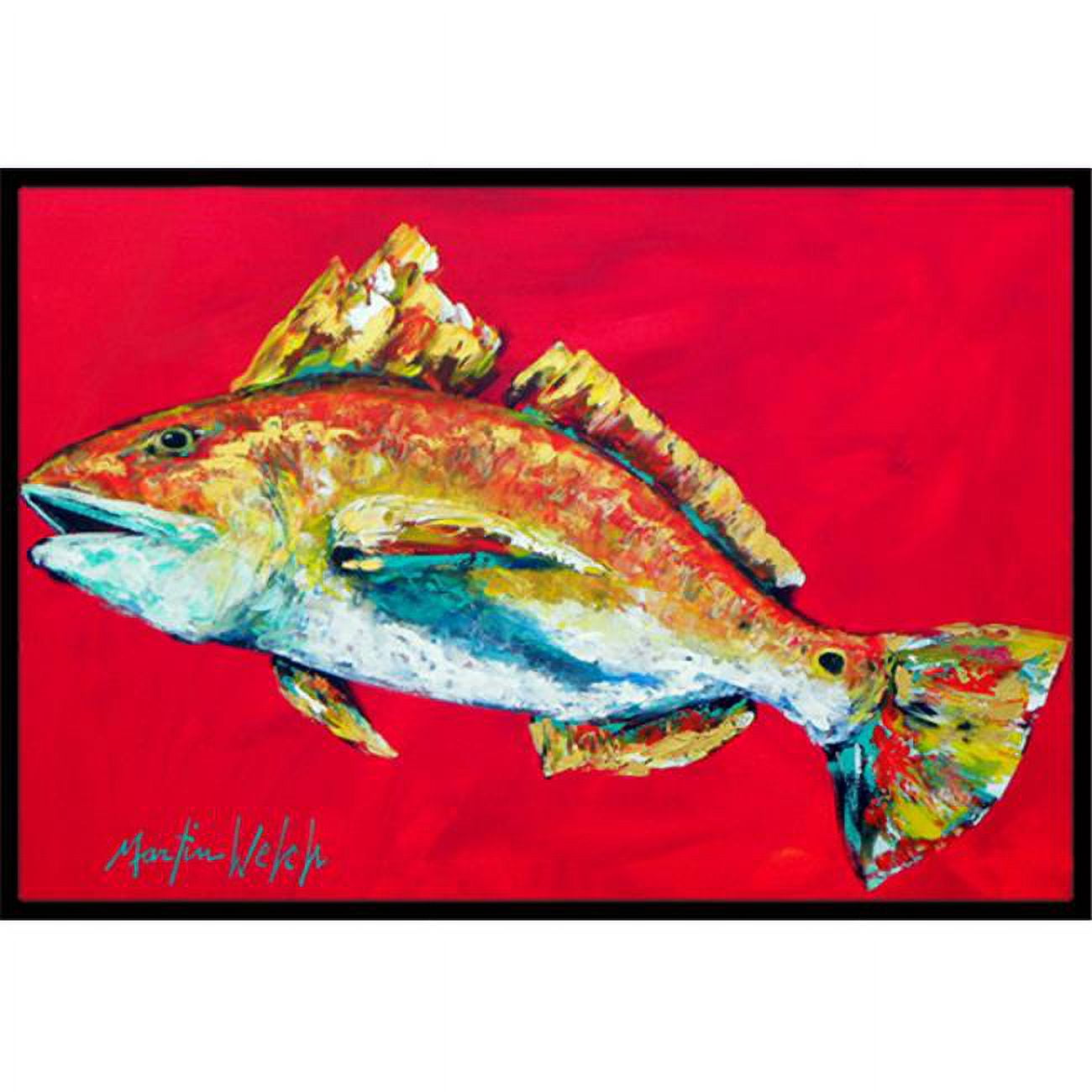 Fish-Red Fish Woo Hoo Indoor & Outdoor Doormat - Walmart.com