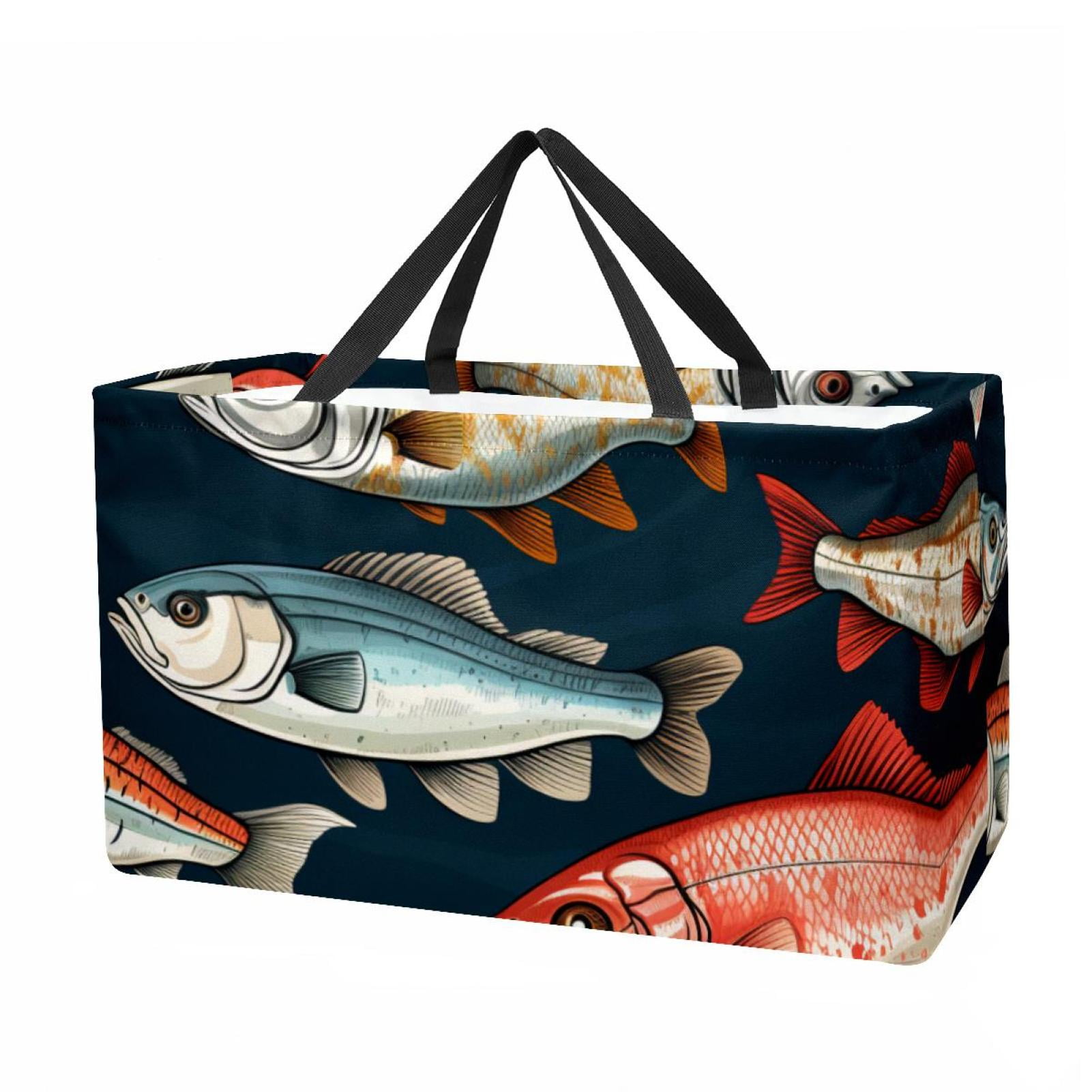 Fish Reusably Foldable Oxford Cloth Storage Box - Large Capacity Picnic ...