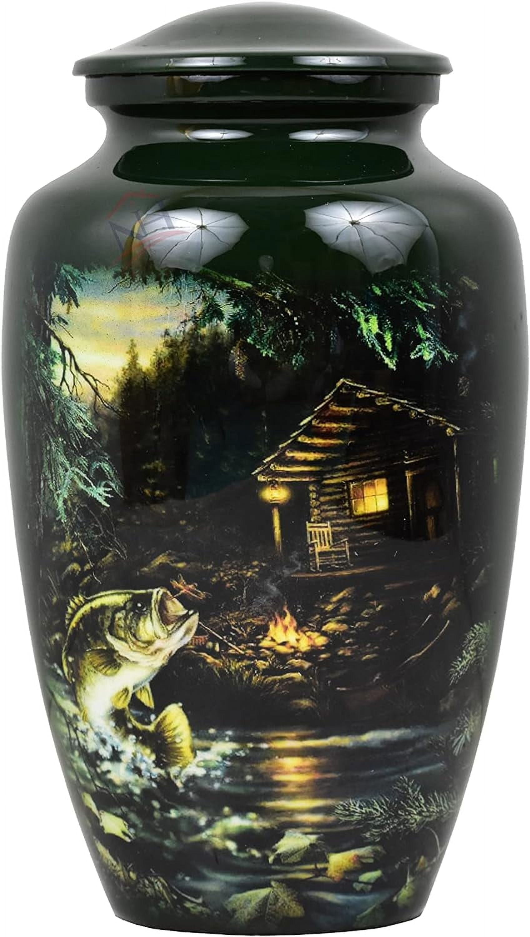 Fish in River Decorative Urn, Cremation/Funeral Box for Adult & Pet ...