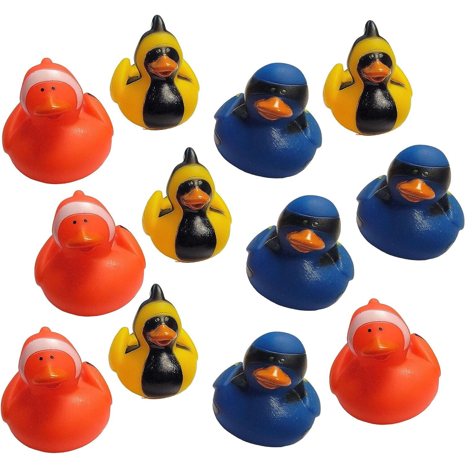 Fish Rubber Ducks (2") (12 Pack) Cute Duck Bath Tub Pool Toys. Clown ...