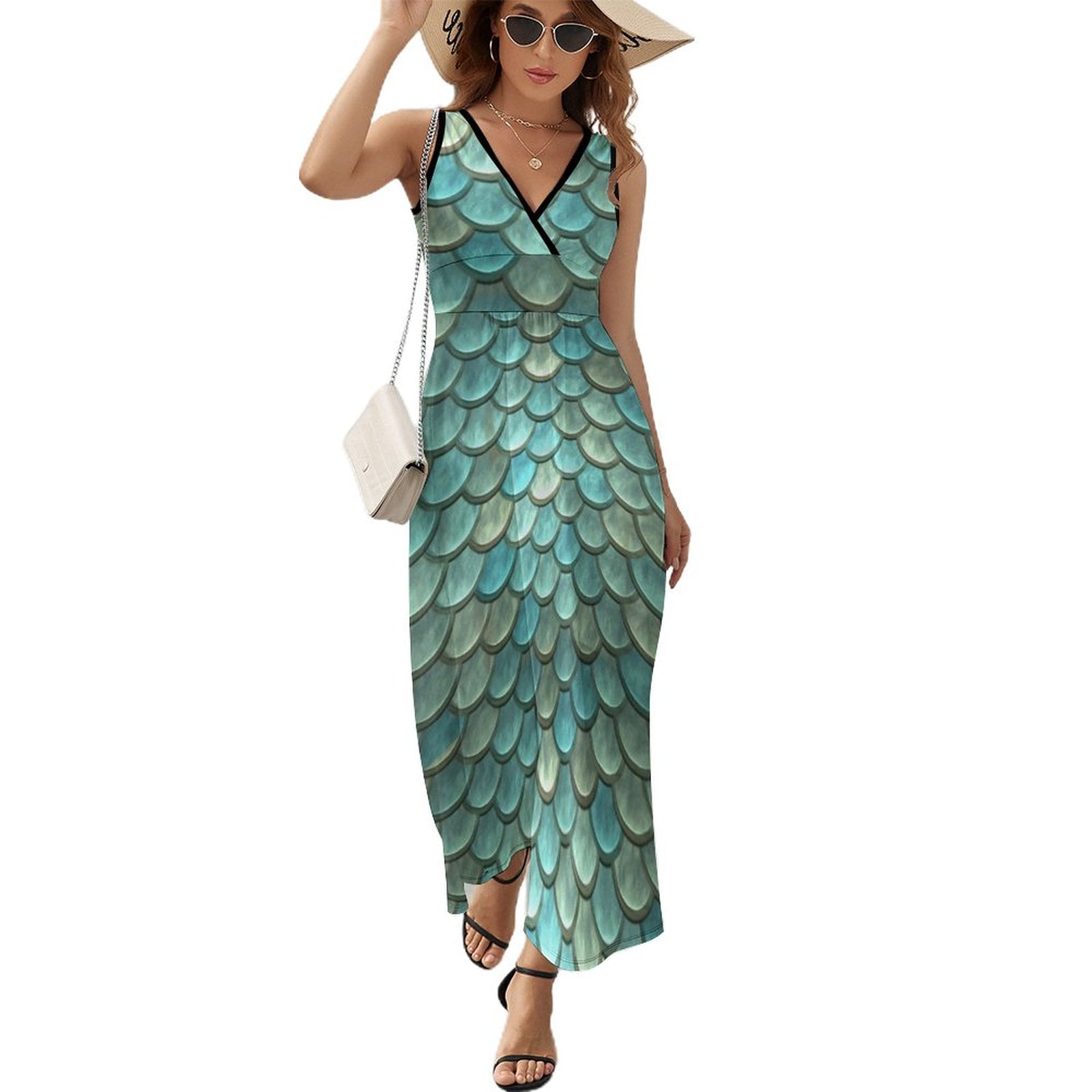 Fish Scale Armor Realistic Sleeveless Dress summer dresses Party ...