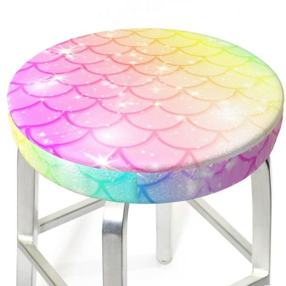 Fish Scale Bar Stool Covers - Stretch Round Seat Covers with Elastic ...
