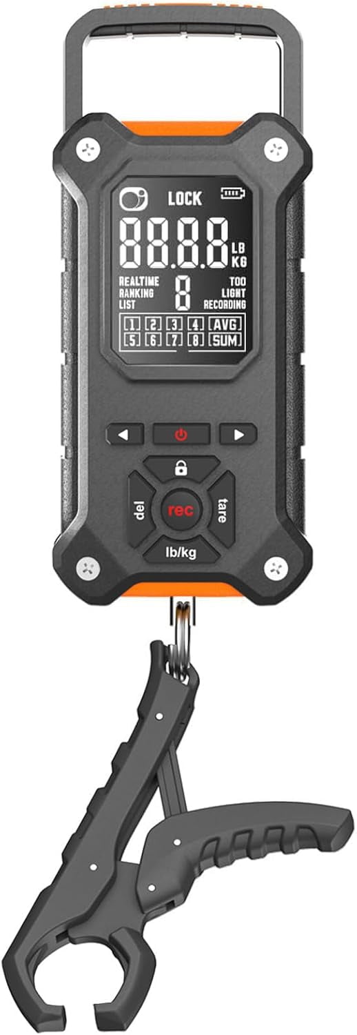 Fish Scale with Lip Gripper, 50 lbs Tournament Bass Scale with 8 ...