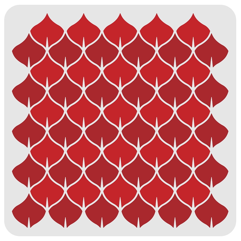 Fish Scale Stencil Dragon Scales Tiles Stencil Templete 11.8x11.8 inch ...