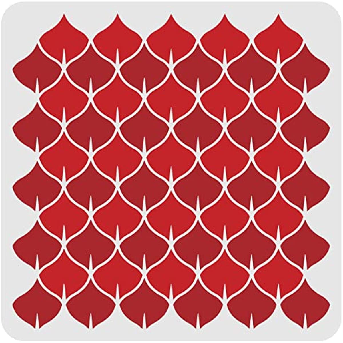 Fish Scale Stencil Dragon Scales Tiles Stencil Templete 11.8x11.8 inch ...