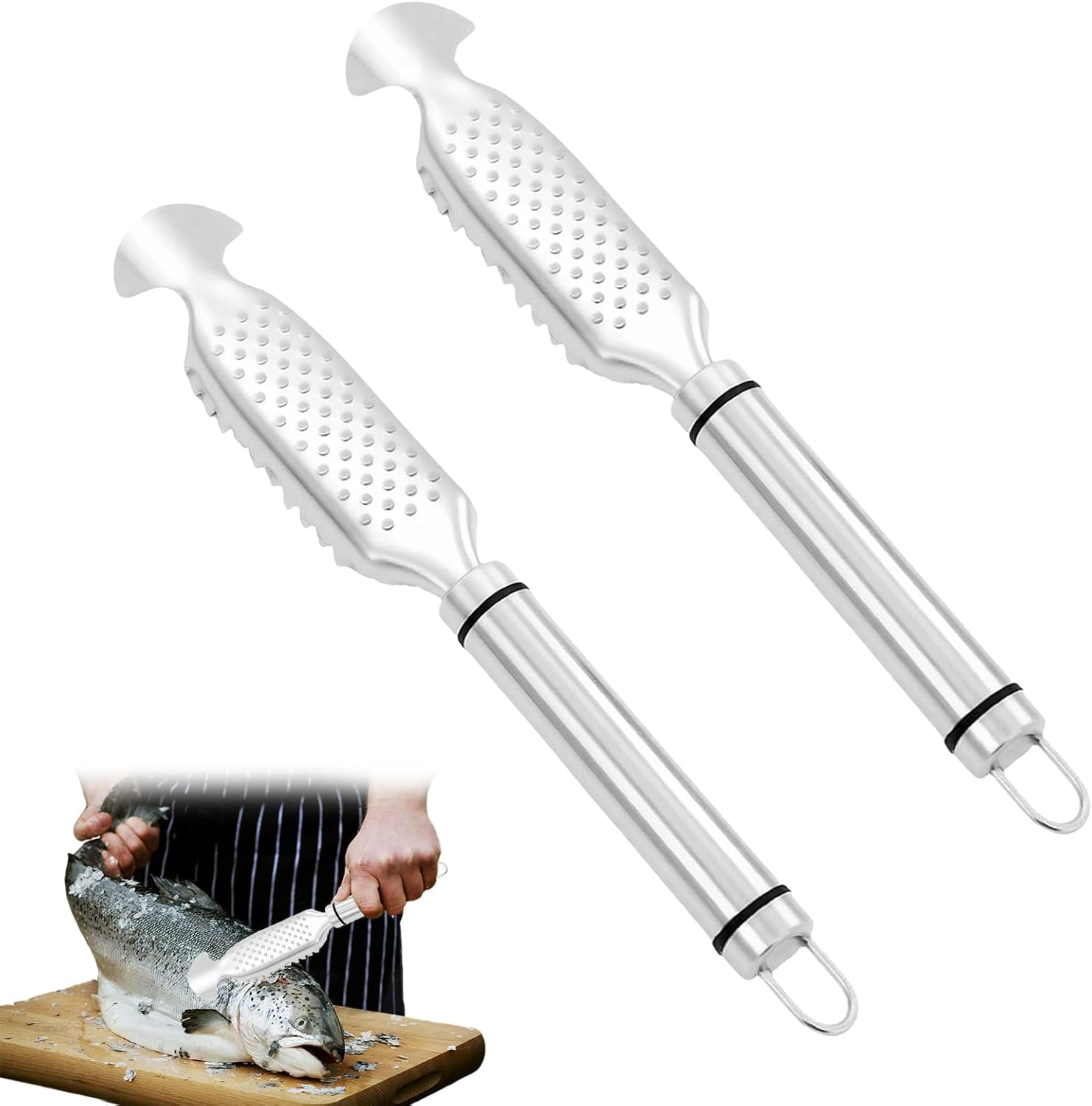 Fish Scaler Remover, Fish Scale Cleaning Kit, Portable Stainless Steel ...