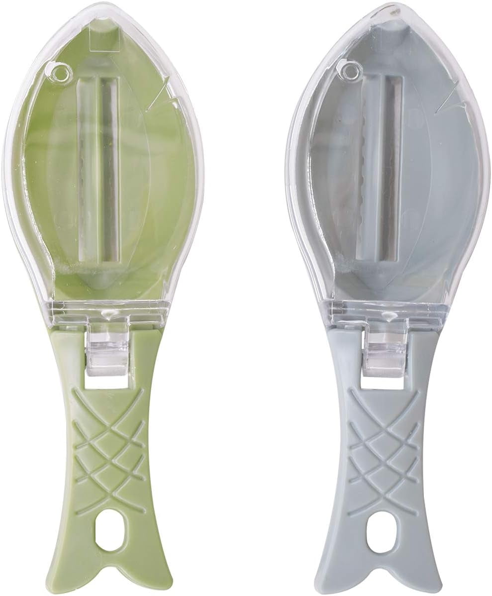 Fish Scaler Remover with Hook, Safe Plastic Serrated Blades Quickly ...