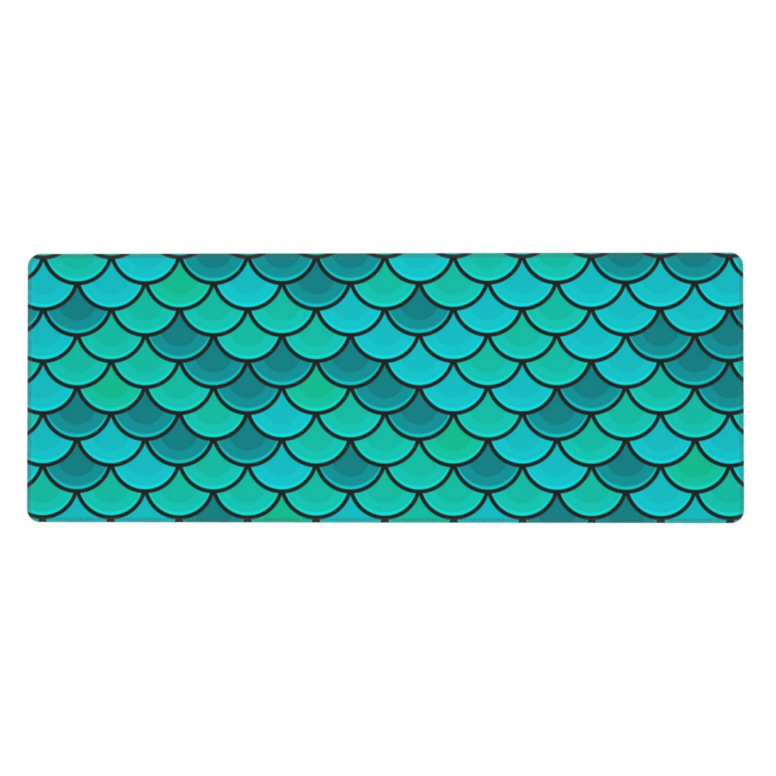 Fish Scales Blue Geometric Mouse Pad Extended Large Gaming Mousepad Non ...
