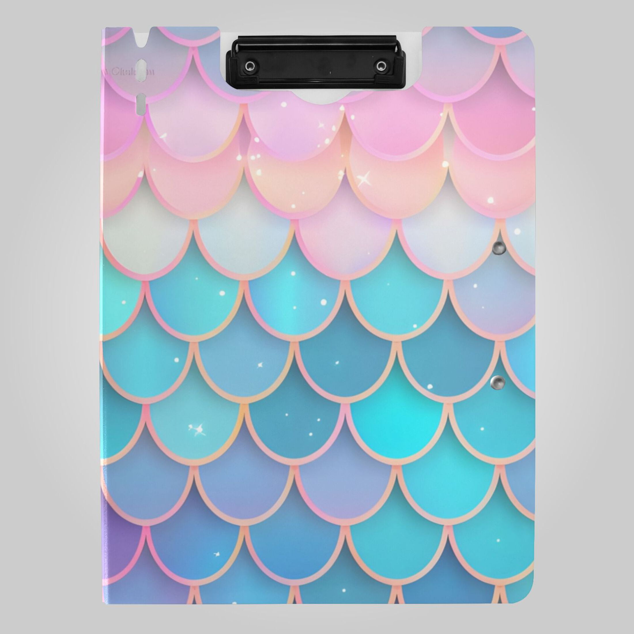 Fish Scales Dreamy Color Foldable Binder Folder Clipboard with Pen Slot ...
