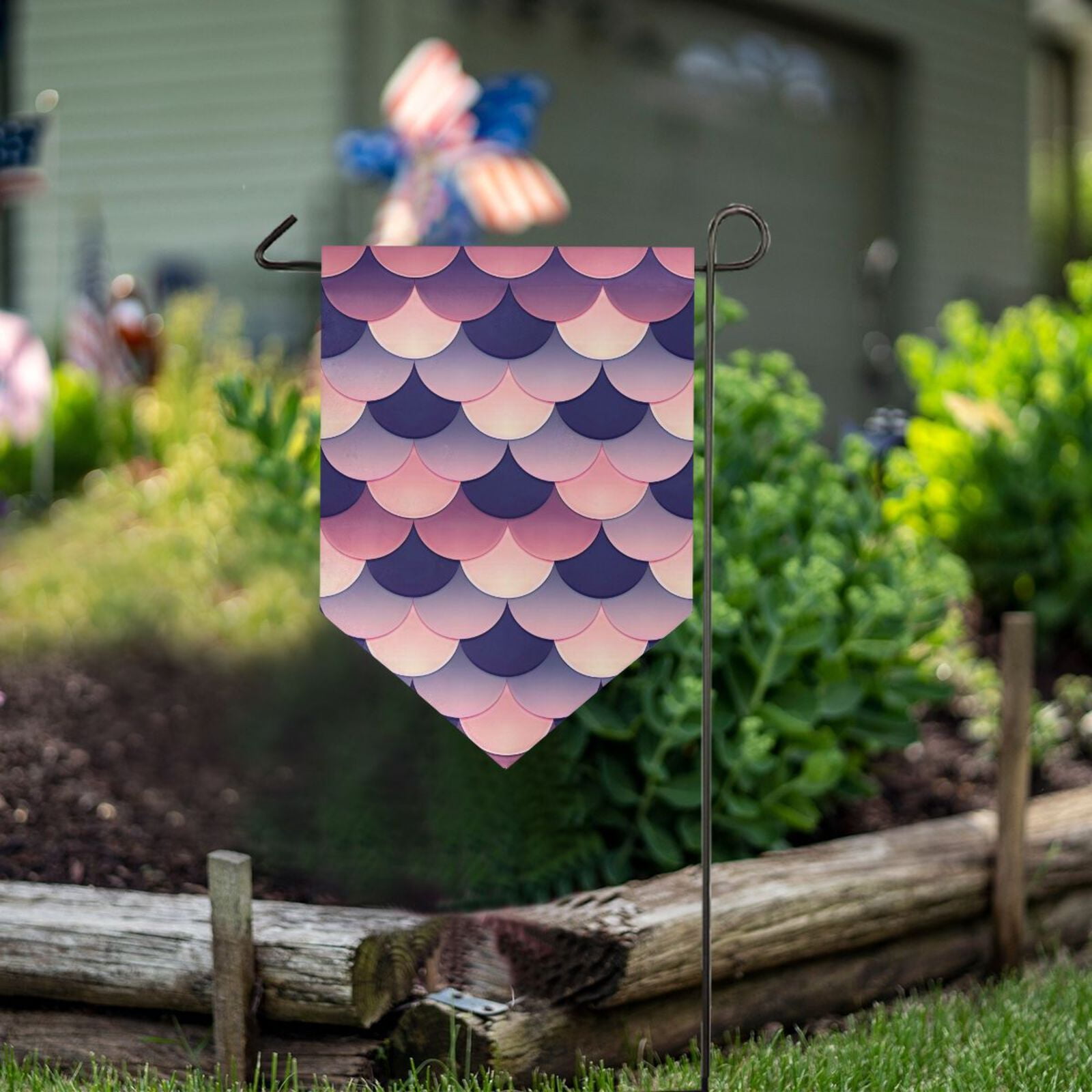 Fish Scales Garden Flag 18" x 12.5" Double Sided Yard Lawn Outdoor ...