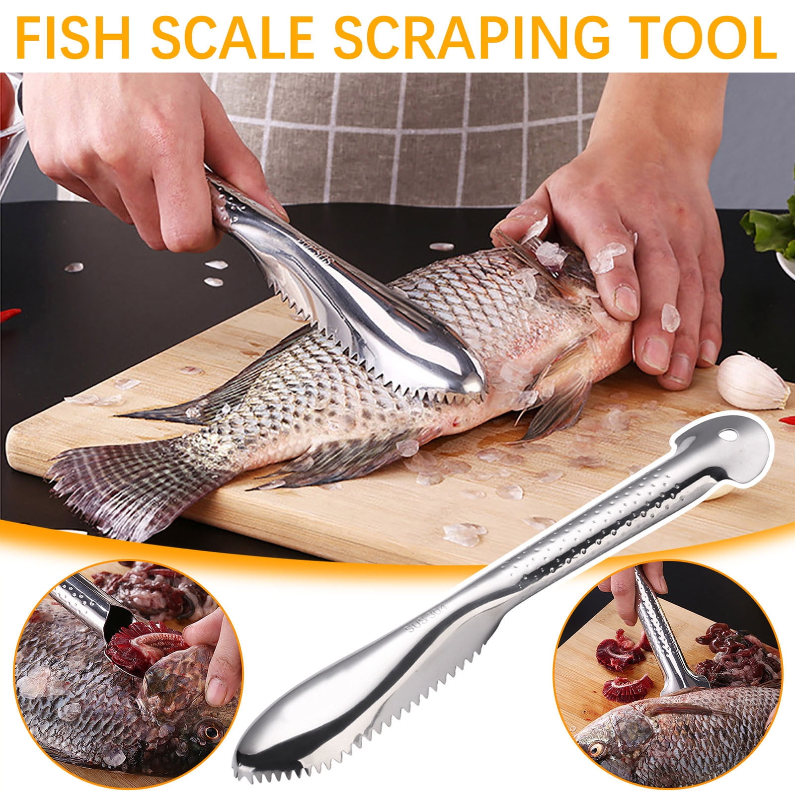 Fish Scales Scraping Tool, Multifunction Stainless Steel Fish Scales ...