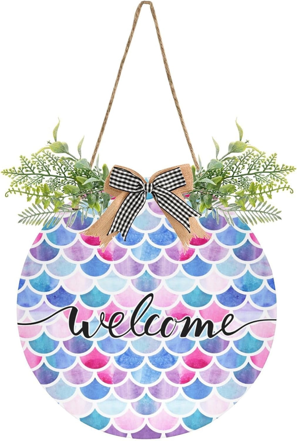 Fish Scales Welcome Sign Farmhouse Front Porch Door Hanging Welcome ...