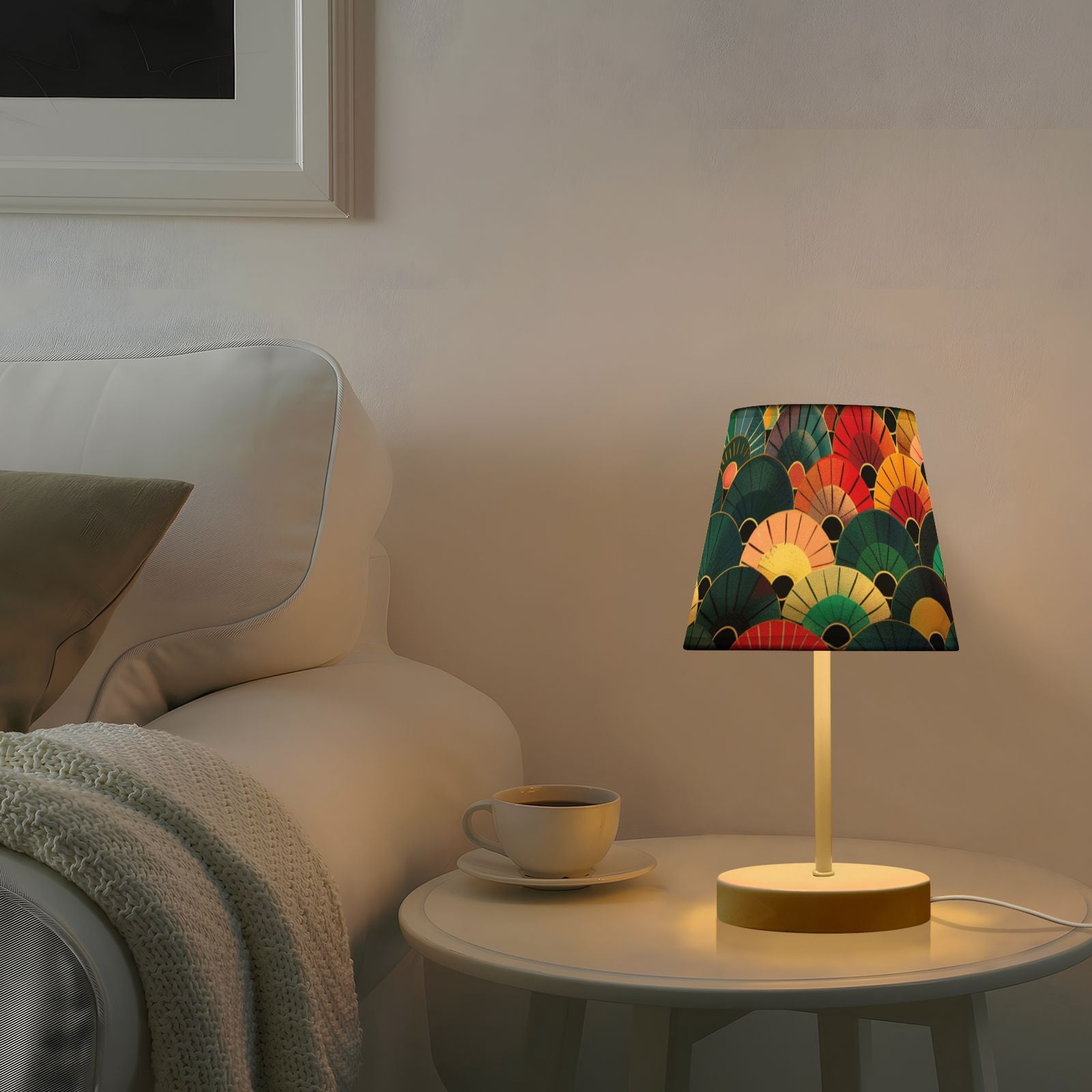 Fish Scales with Flowers Desk Lamp 3 Color Modes LED Table Lamp ...