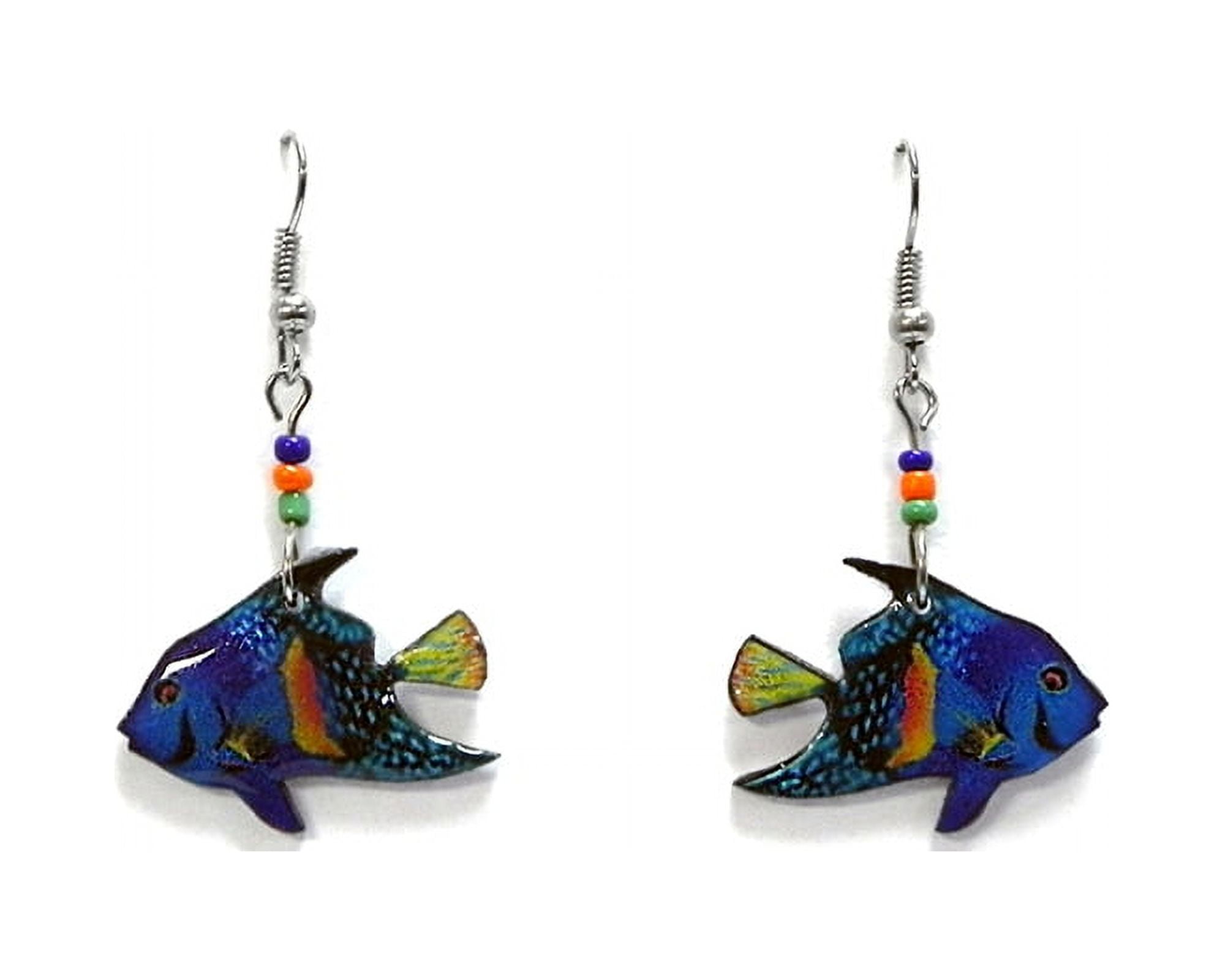 Fish Sea Animal Graphic Dangle Earrings - Womens Fashion Handmade ...