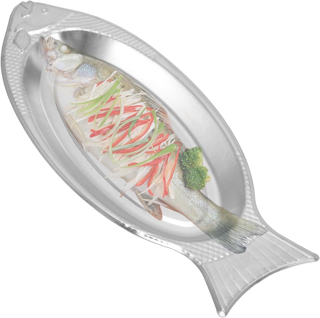 Fish Serving Tray, 13.8inch Silver Stainless Steel Food Serving Trays ...
