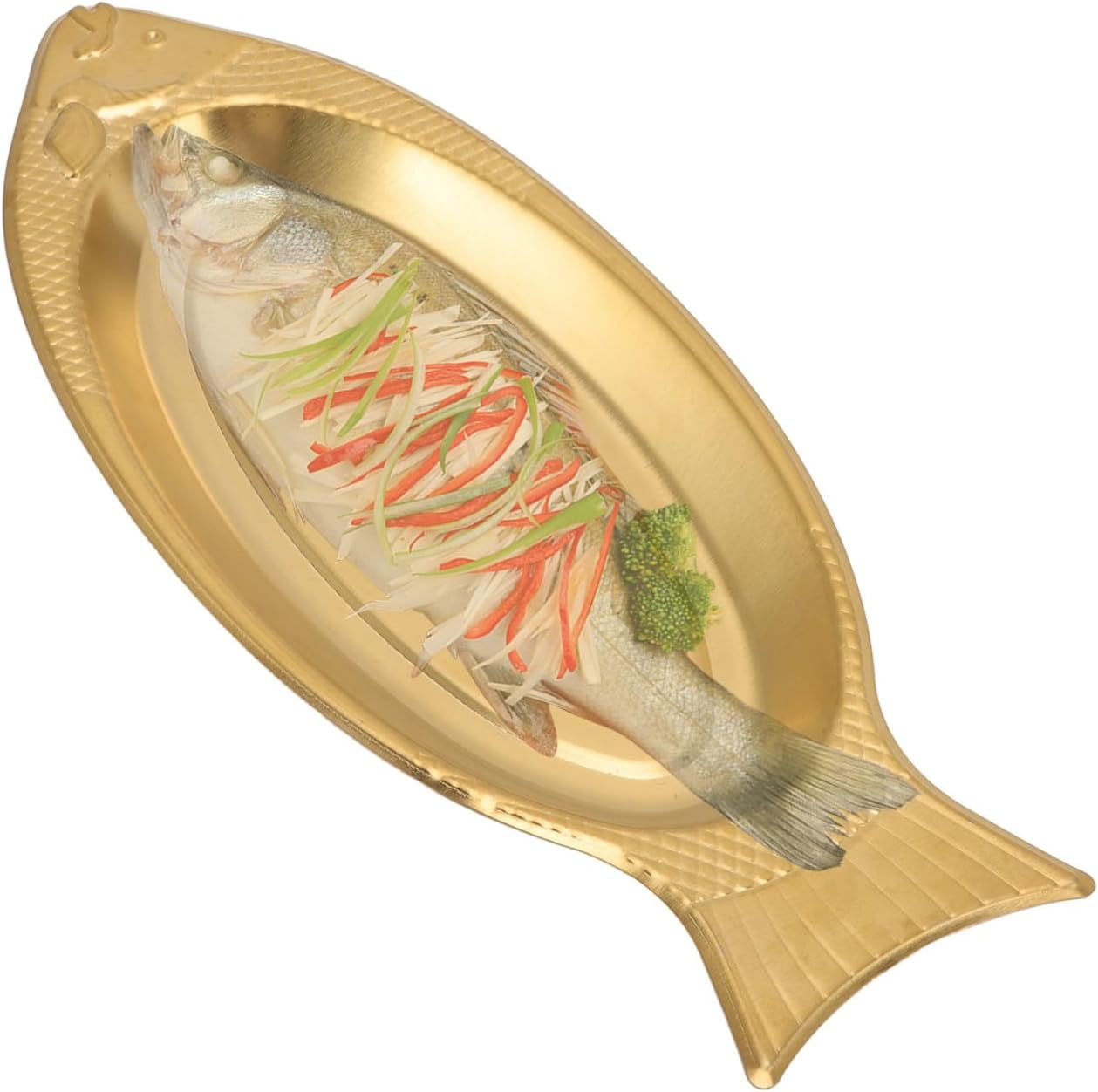 Fish Serving Tray，Fish Serving Platter, 15.3 inch Gold Decorative Snack ...