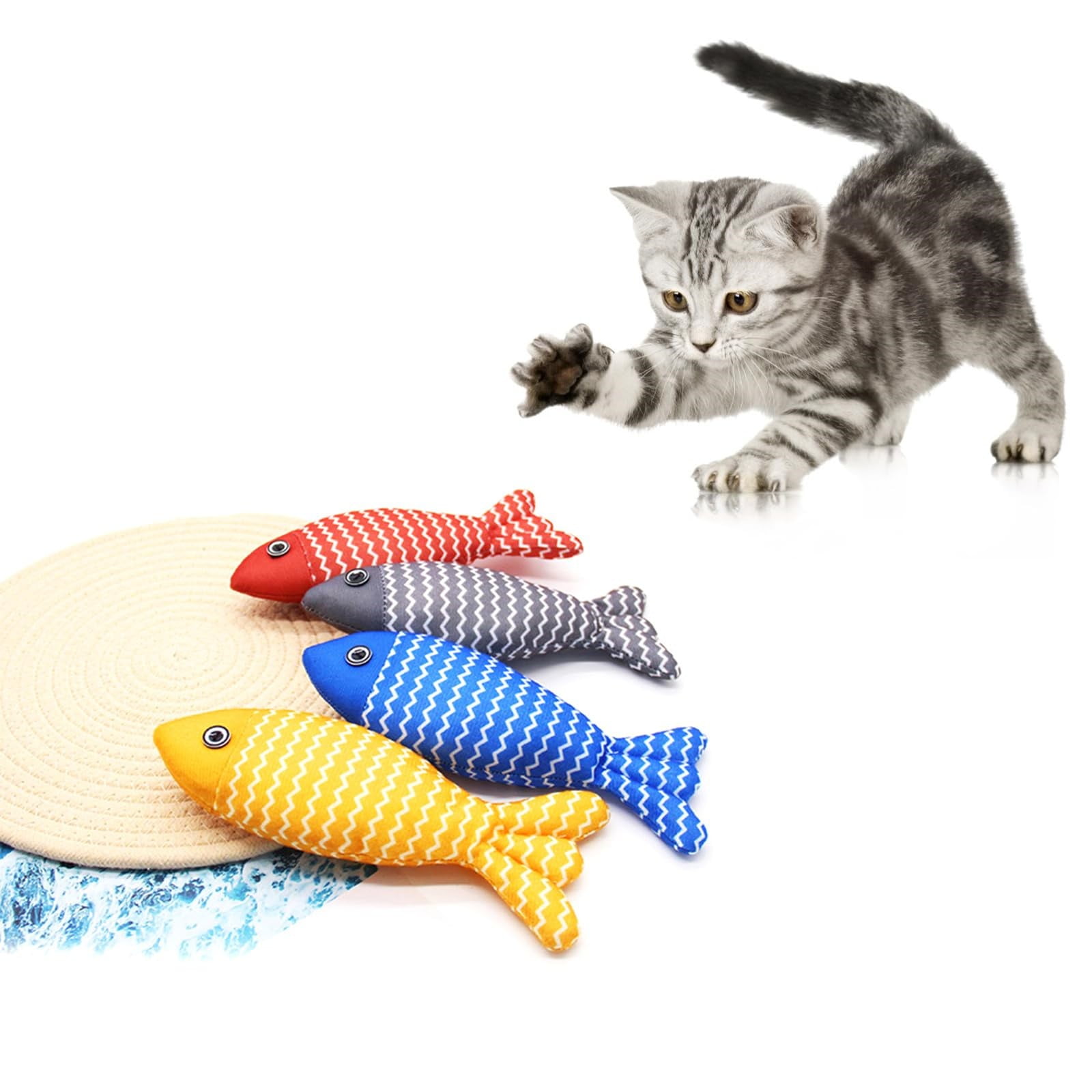 Fish Shape Cat Toy Simulation Stuffed Cloth Fish Toy Boredom Relief ...