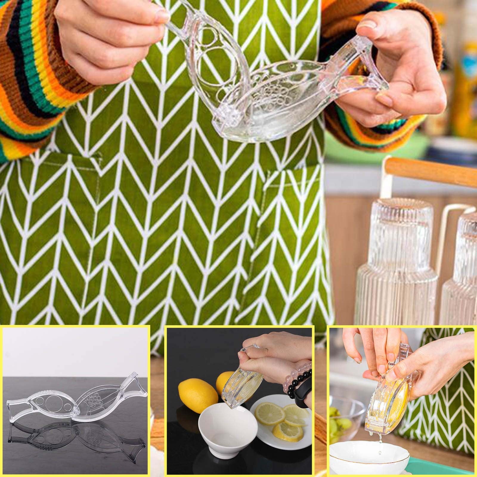 Fish-Shaped Clear Lemon Squeezer - Mini Multi-Function Citrus Juicer ...