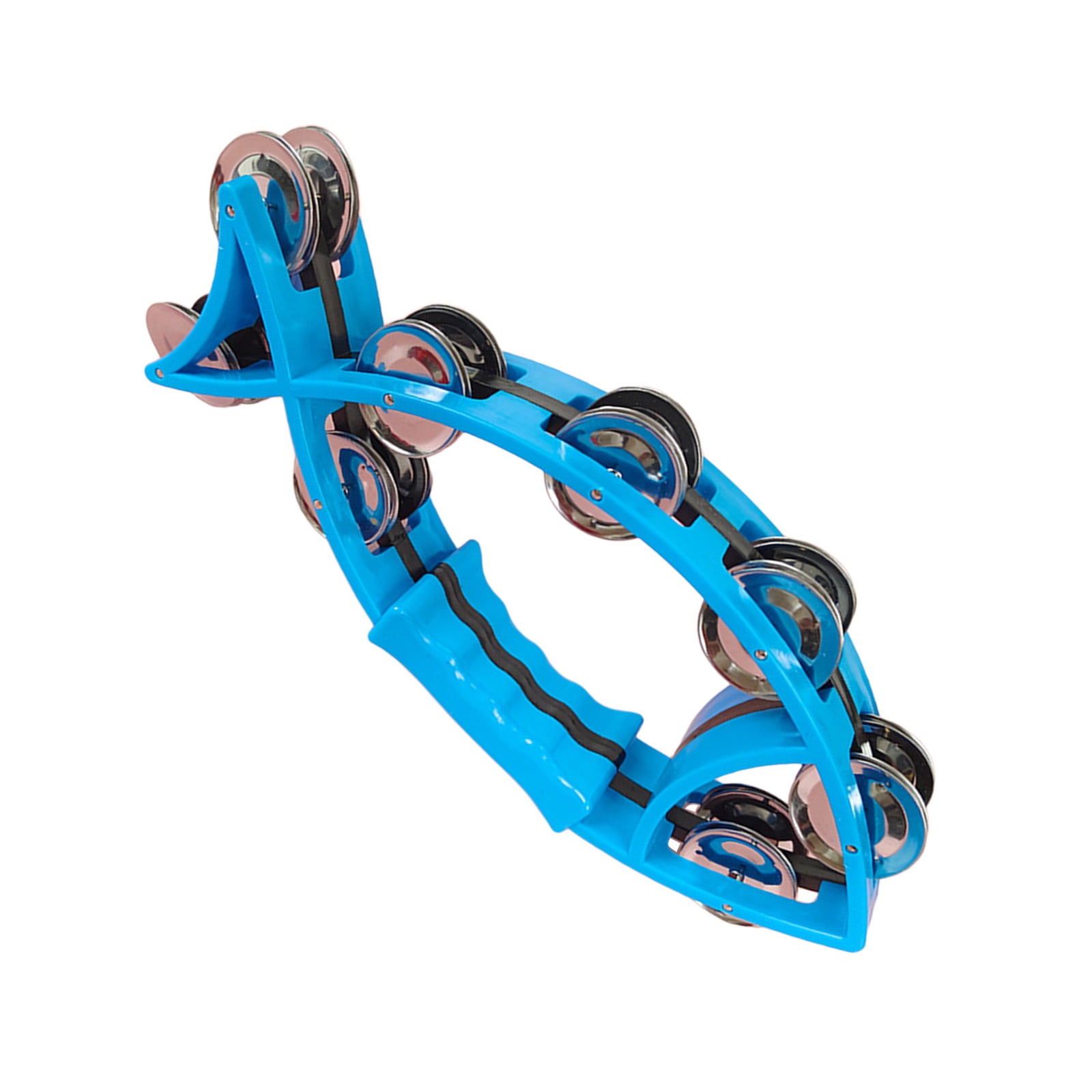 Fish Shaped Handbell Double Row Tambourine Half Moon Musical Tambourine ...